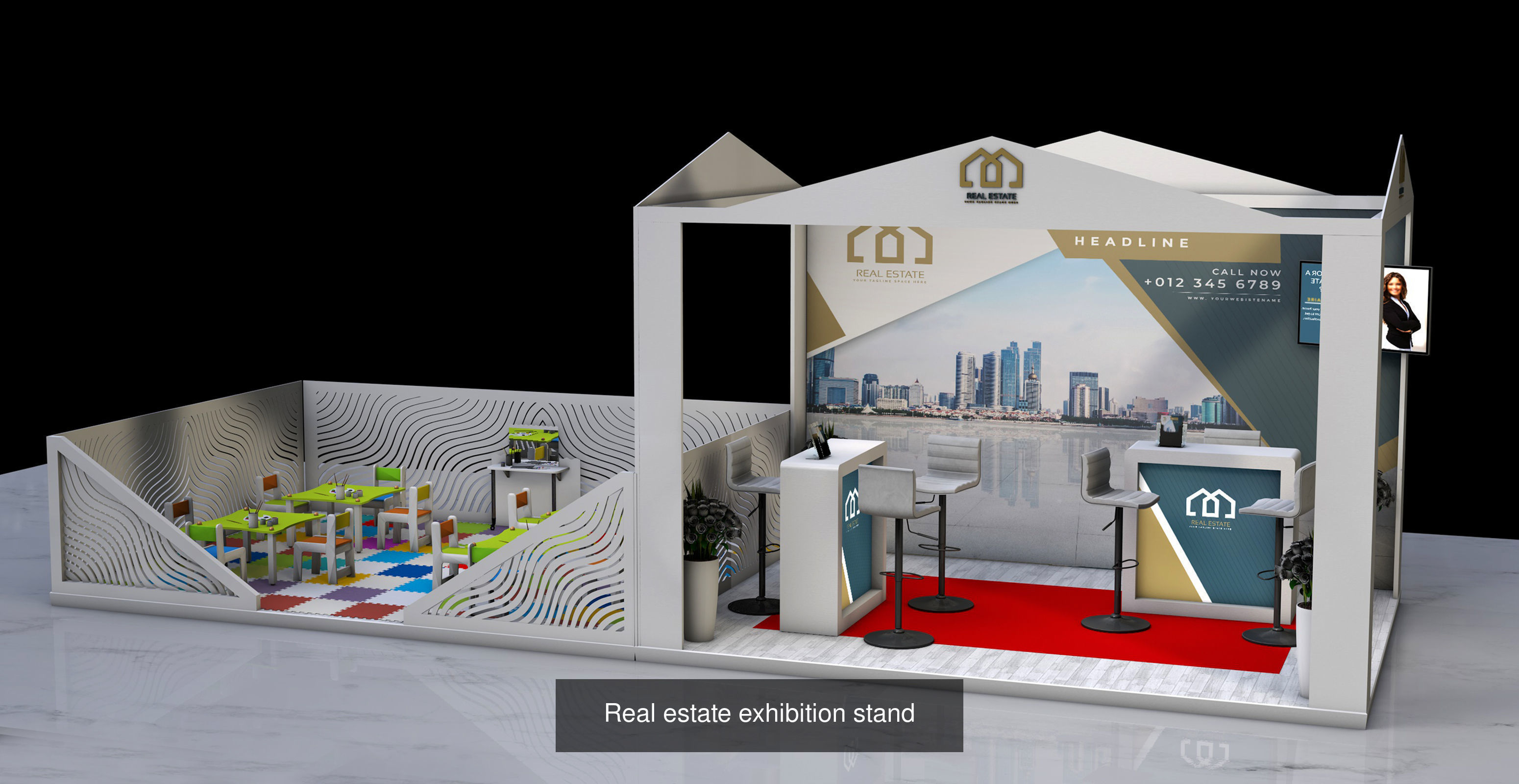 Mega Pack 20 trade show exhibition Stand booths 3d models 3D Model ...
