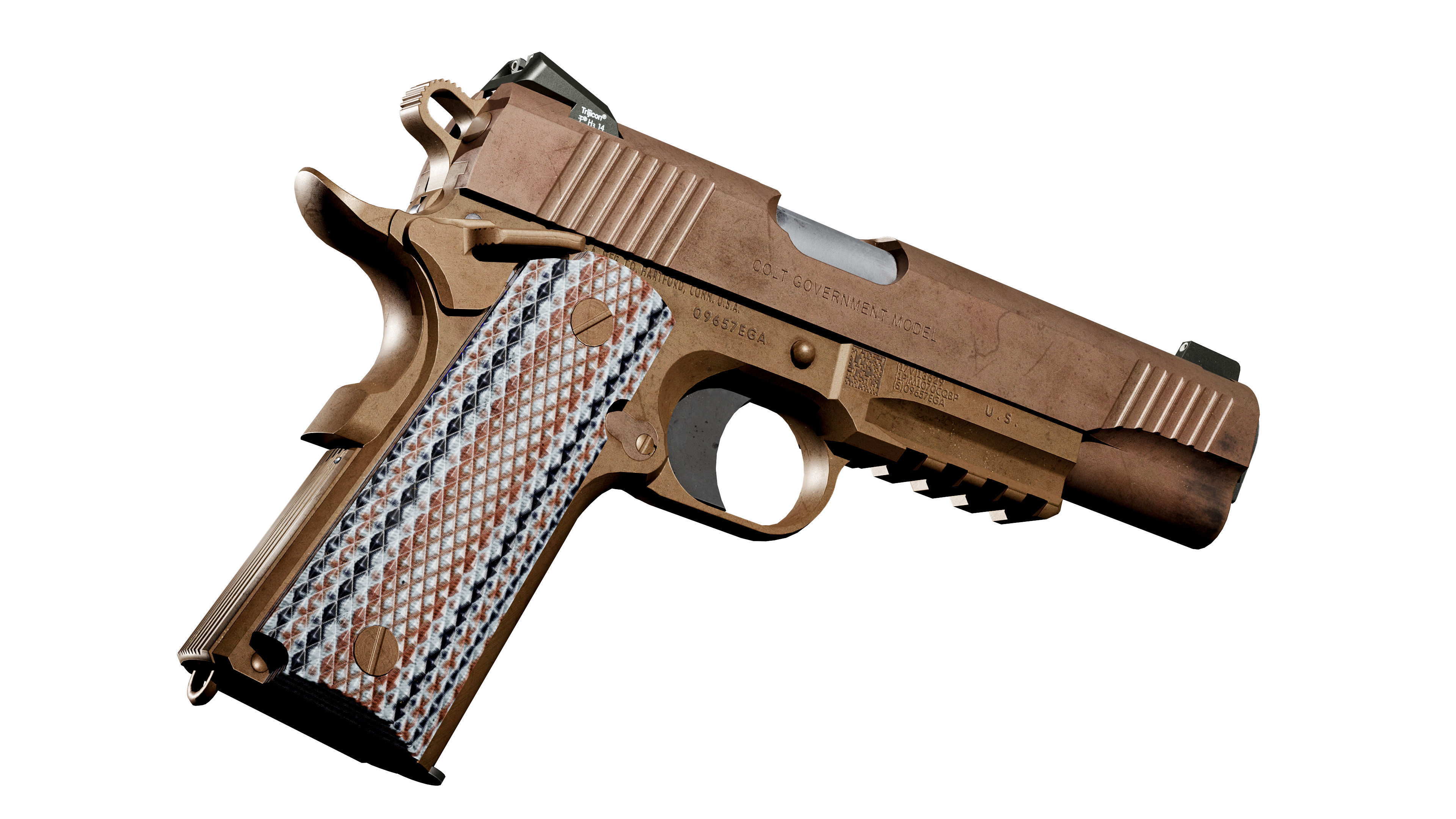 3D model COLT M45A1 1911 PISTOL VR / AR / low-poly | CGTrader