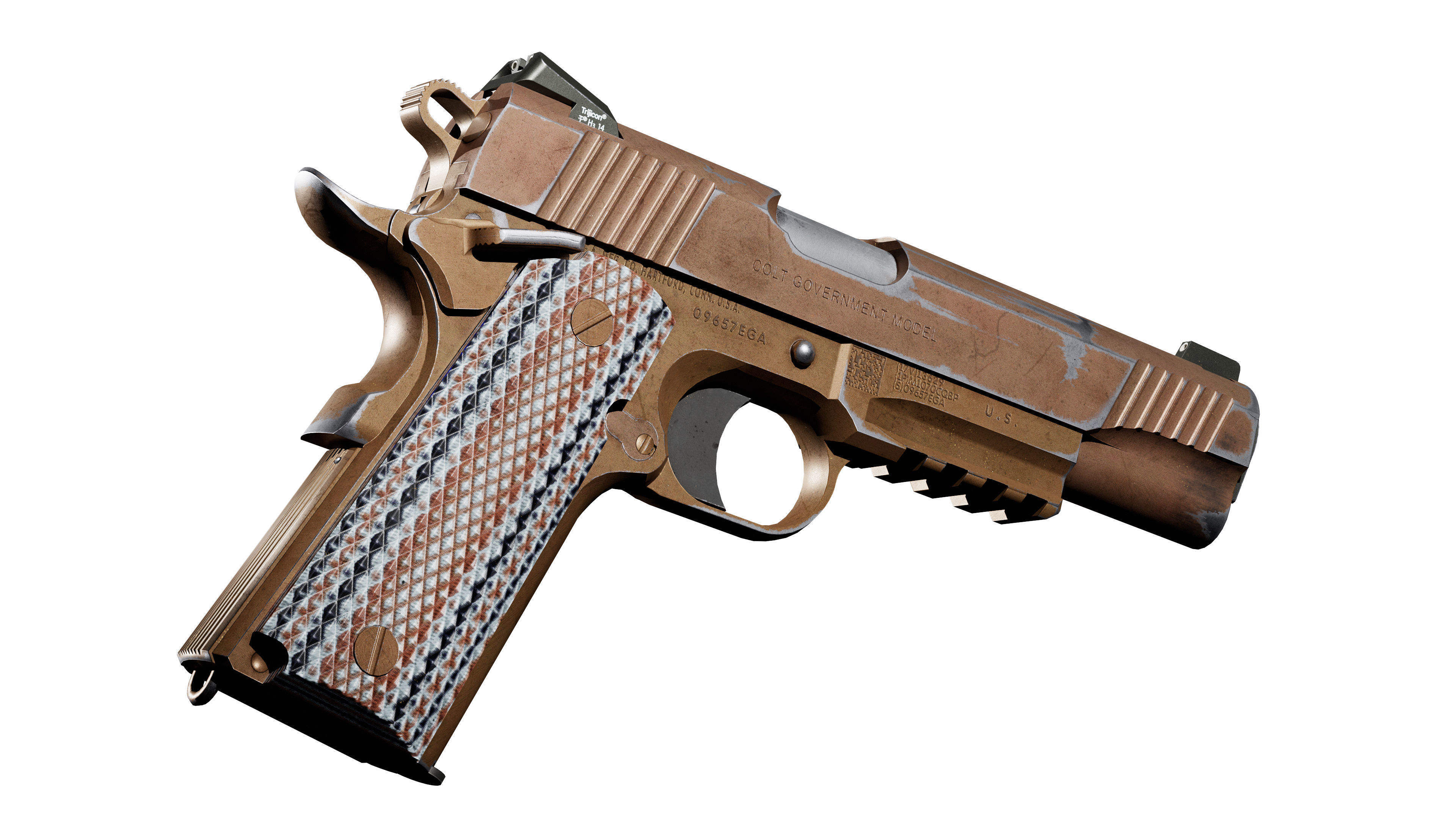 3D model COLT M45A1 1911 PISTOL VR / AR / low-poly | CGTrader