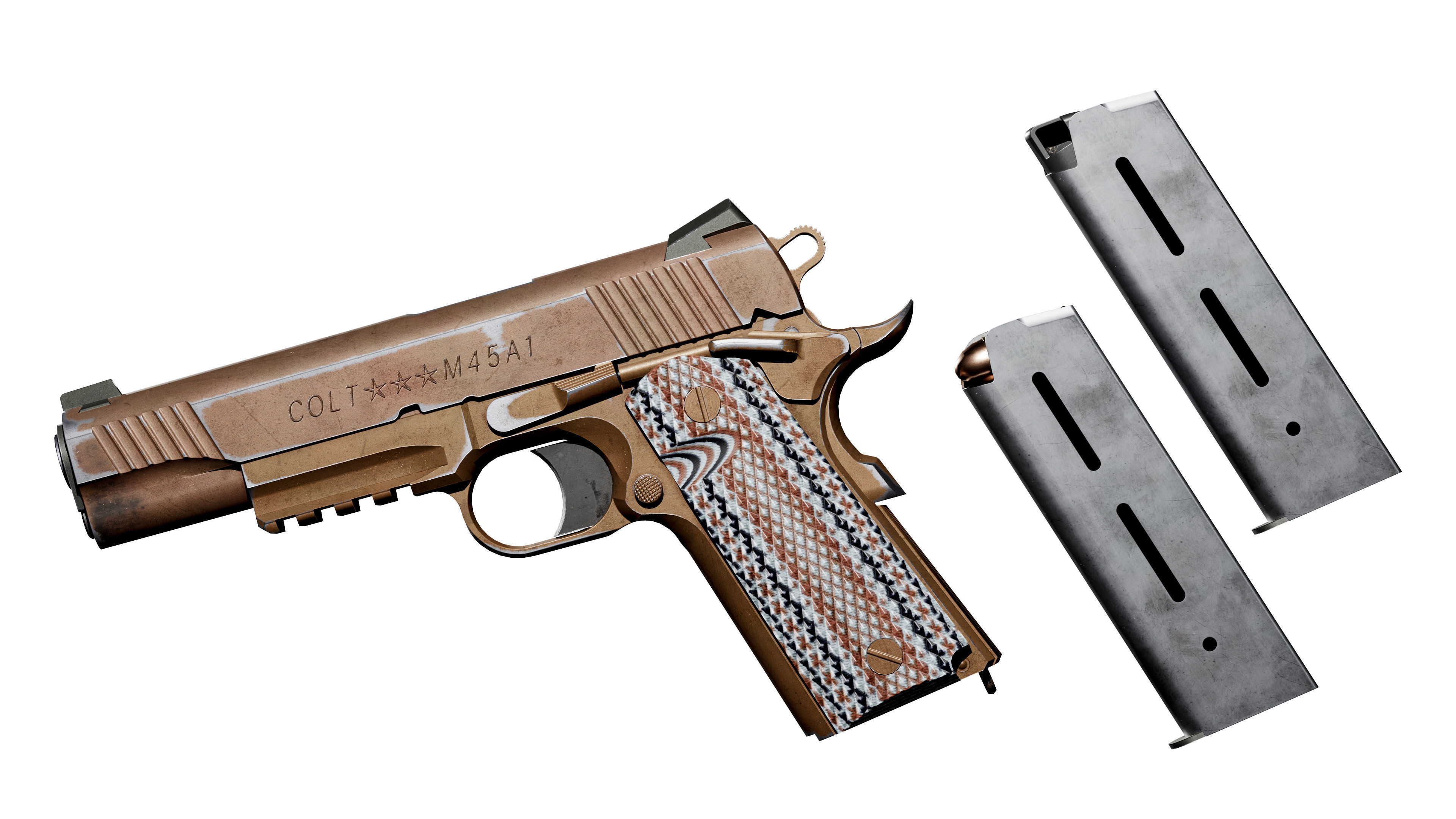 3D model COLT M45A1 1911 PISTOL VR / AR / low-poly | CGTrader