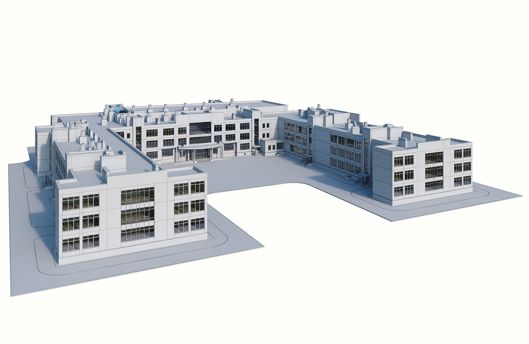Modern school building 2 3D model | CGTrader