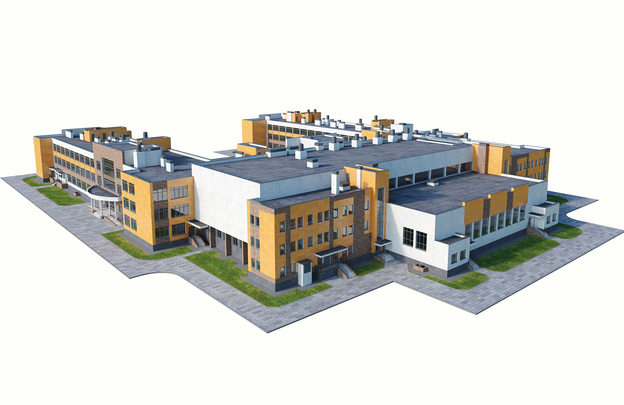 Modern school building 2 3D model | CGTrader