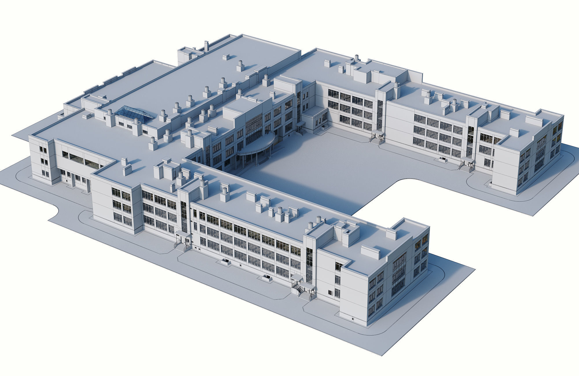 Modern school building 2 3D model | CGTrader