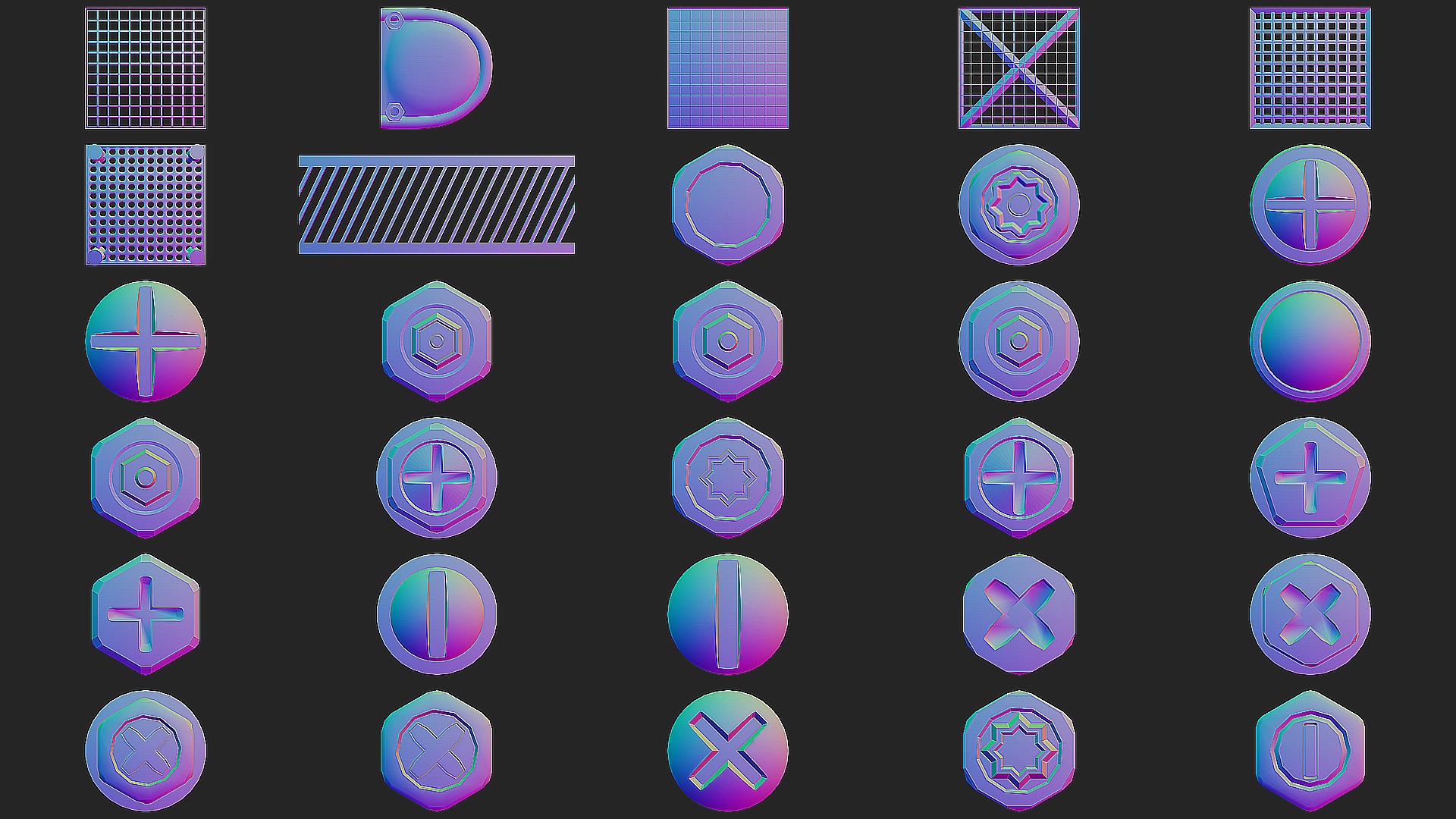 300 Substance Painter Stamp and Decals 2k normal maps Texture | CGTrader