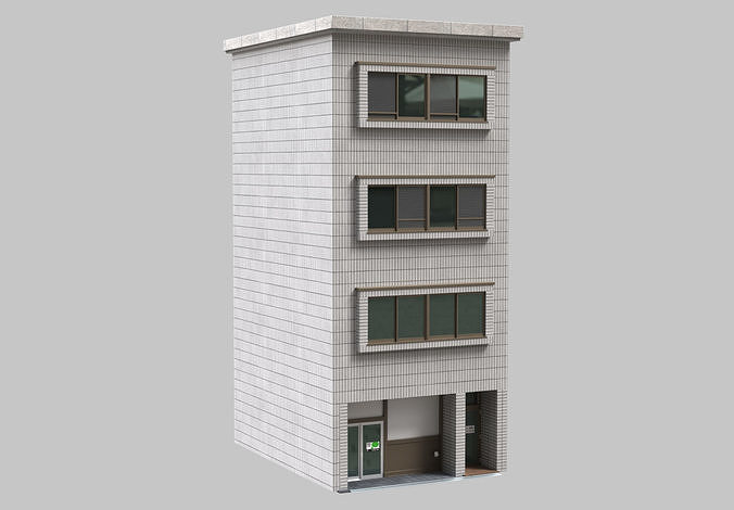Asian Brick Building 3D model | CGTrader