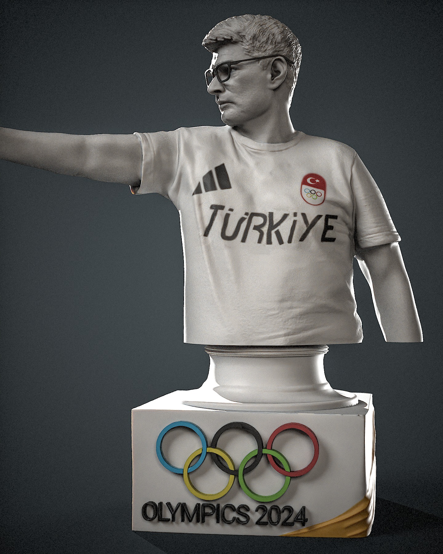 Yusuf Dikec Turkish sport shooter Olympics 2024 Turkey hitman 3D model ...