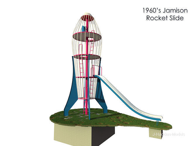 1960s Jamison Rocketship Slide 3D model | CGTrader