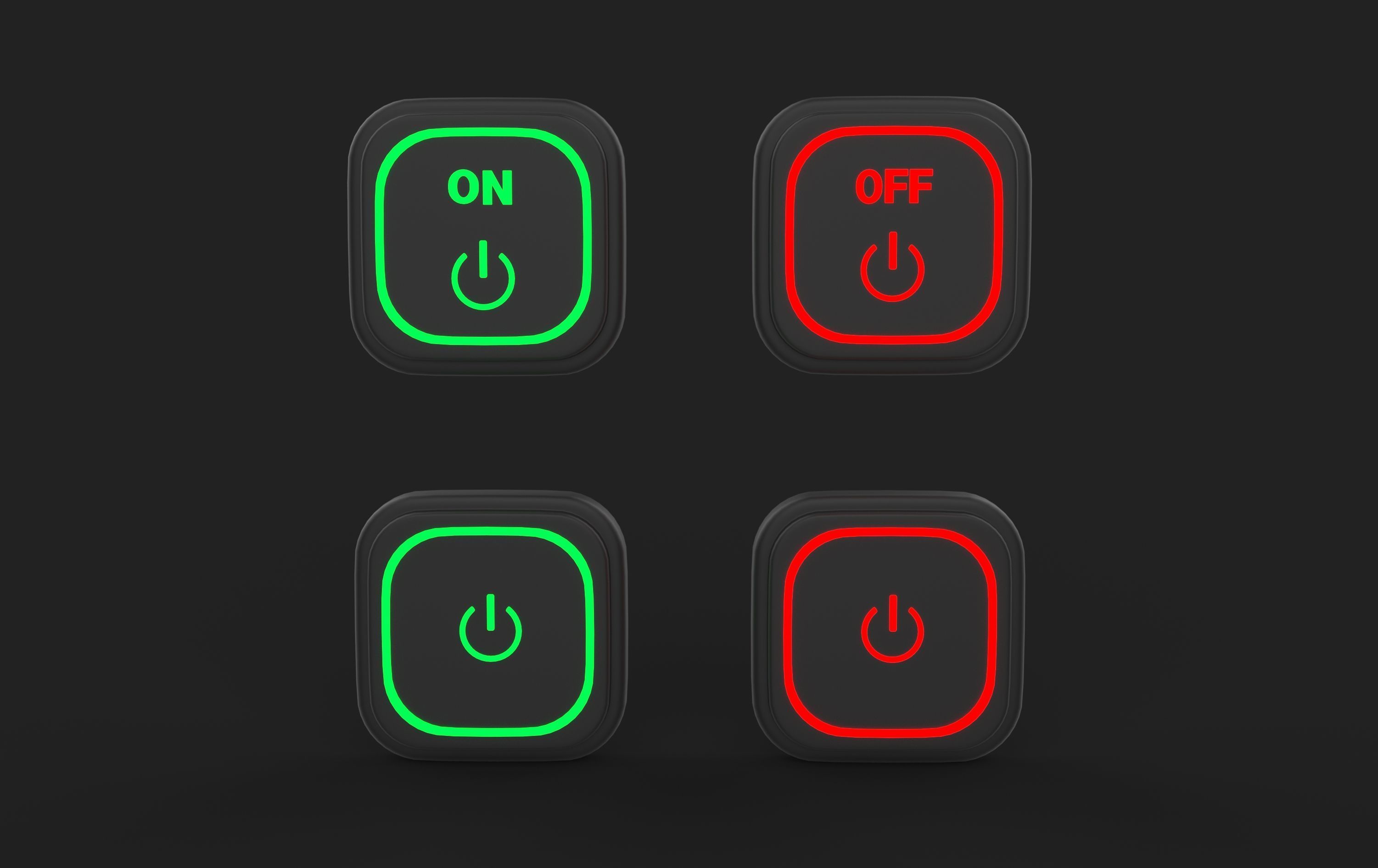 Turn on off button 3D model animated | CGTrader