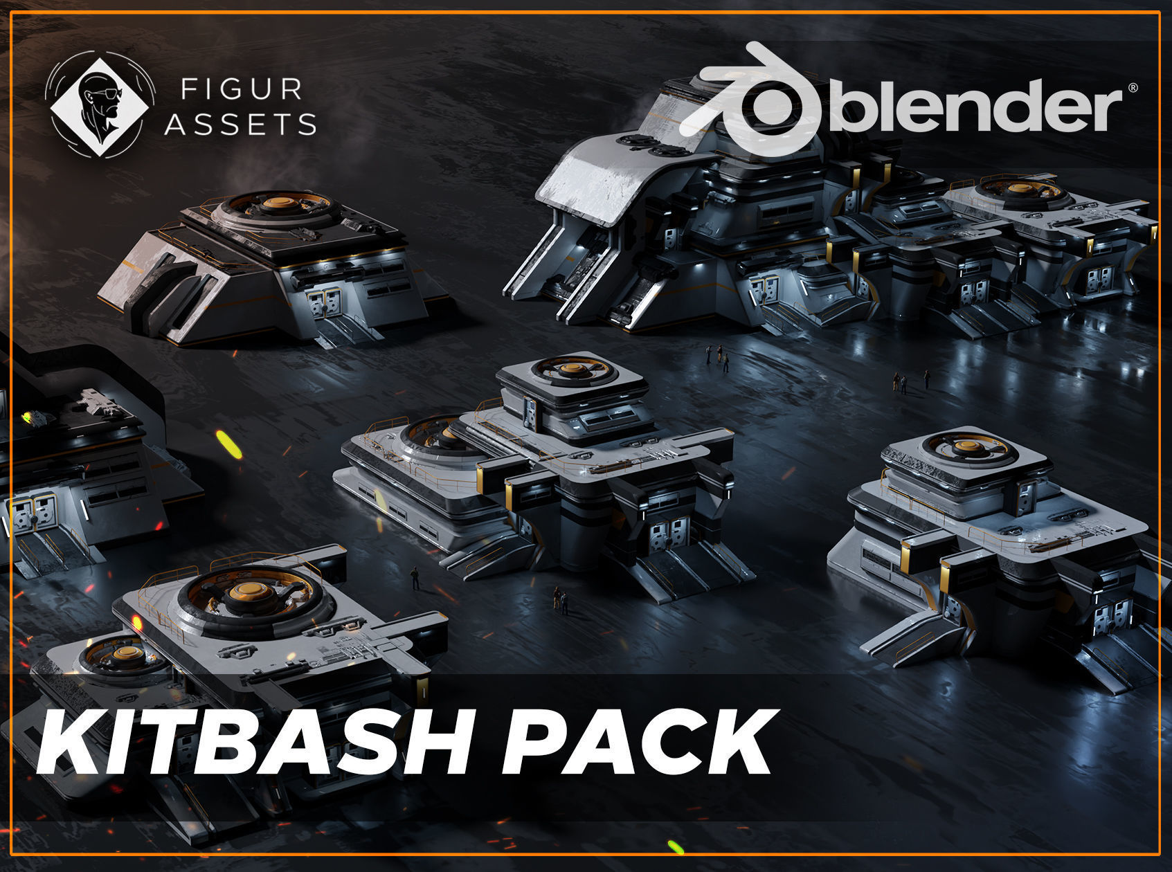 SCI-FI BUILDING - 3D Kitbash Asset Pack - VOL 01 3D model | CGTrader