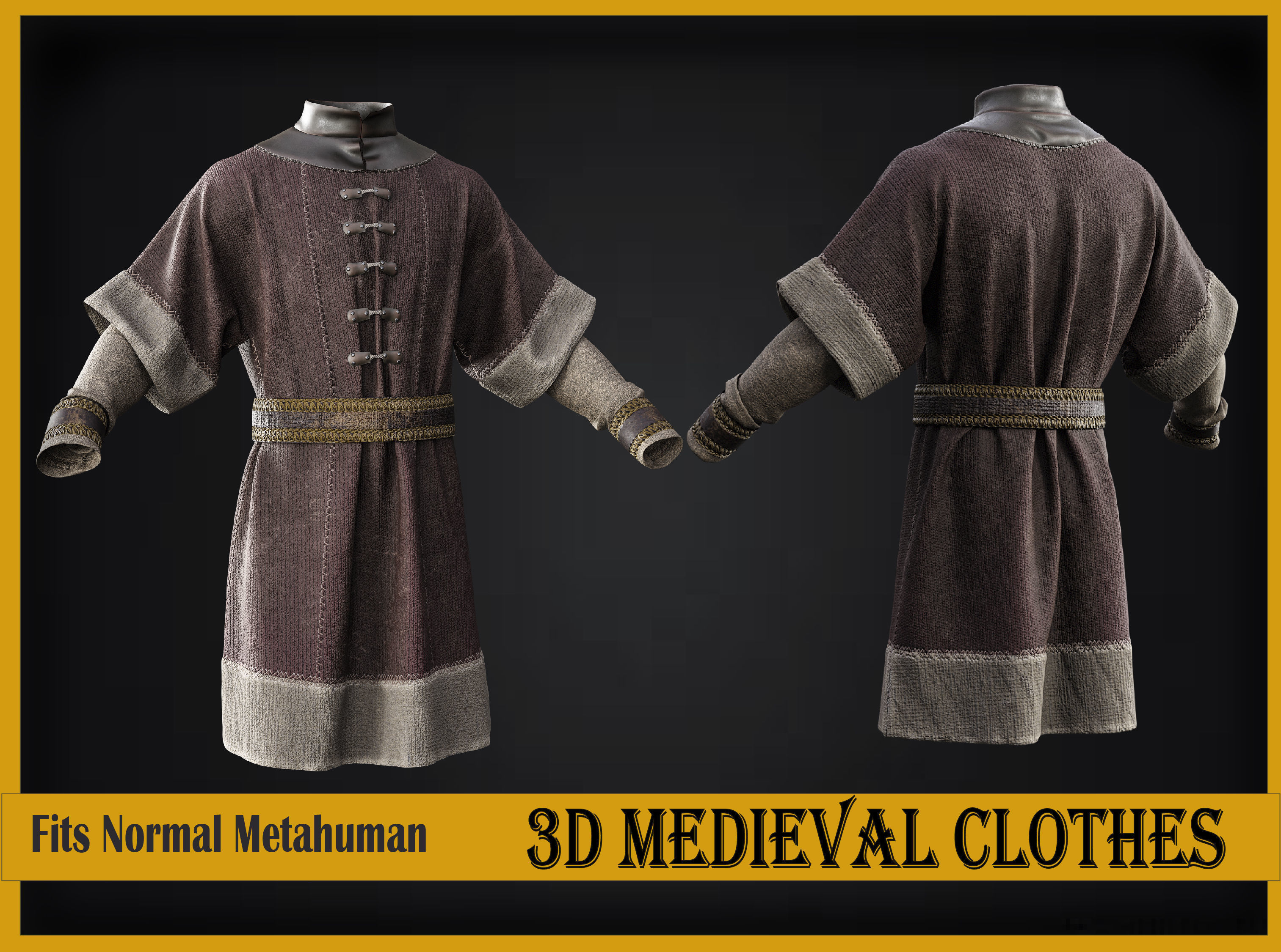 3D medieval Tunic character clothing free 3D model | CGTrader