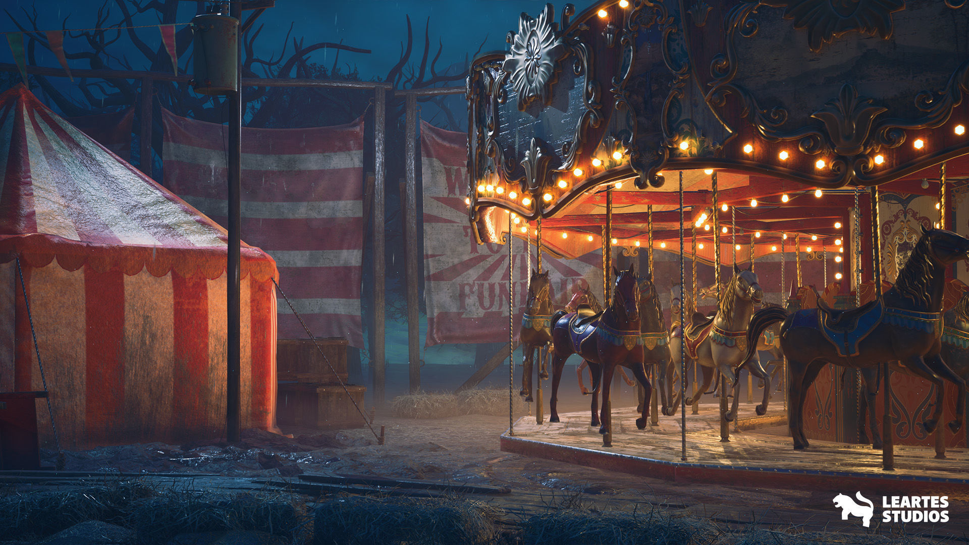 3D model The Carnival Environment Post Apocalyptic Circus Amusement ...