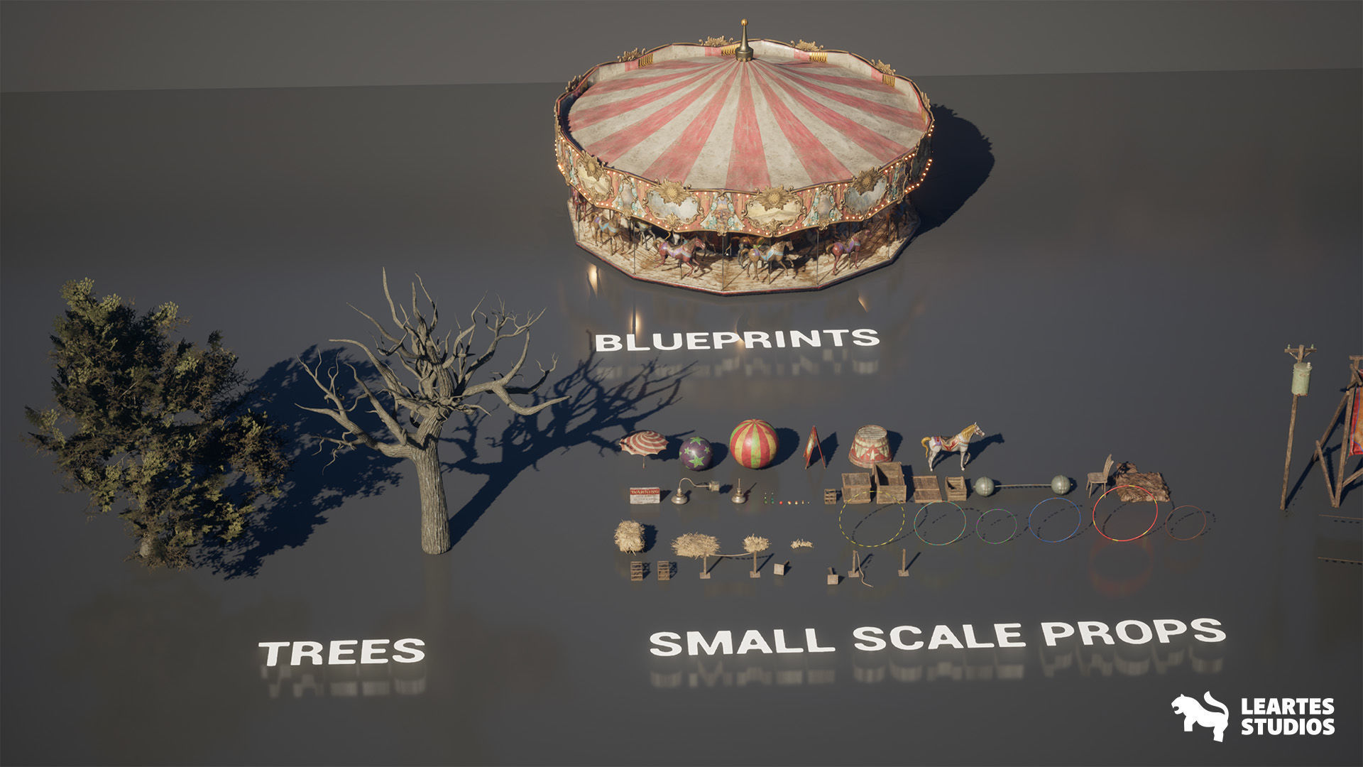 3D model The Carnival Environment Post Apocalyptic Circus Amusement ...