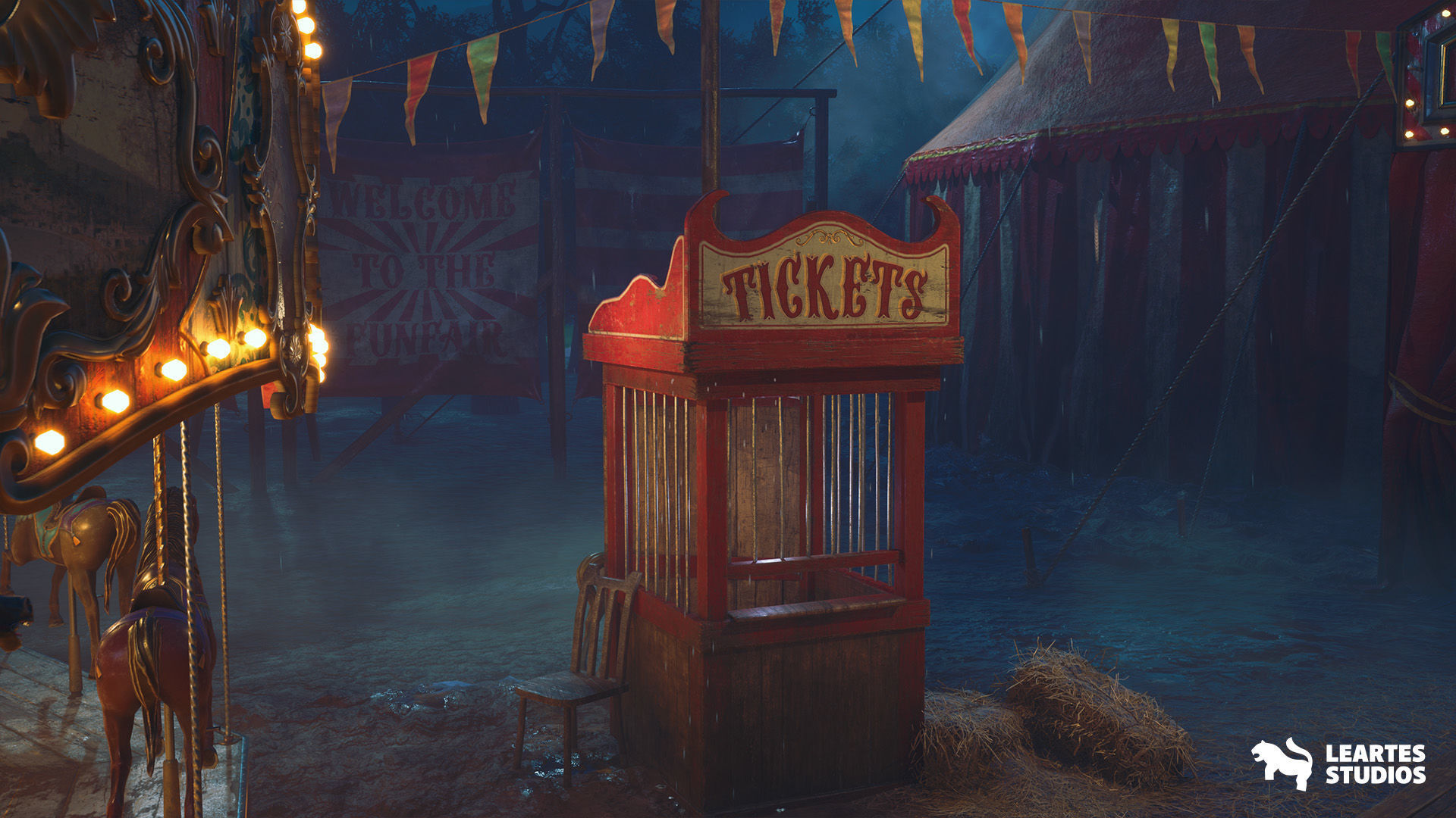 3D model The Carnival Environment Post Apocalyptic Circus Amusement Park VR / AR / low-poly ...