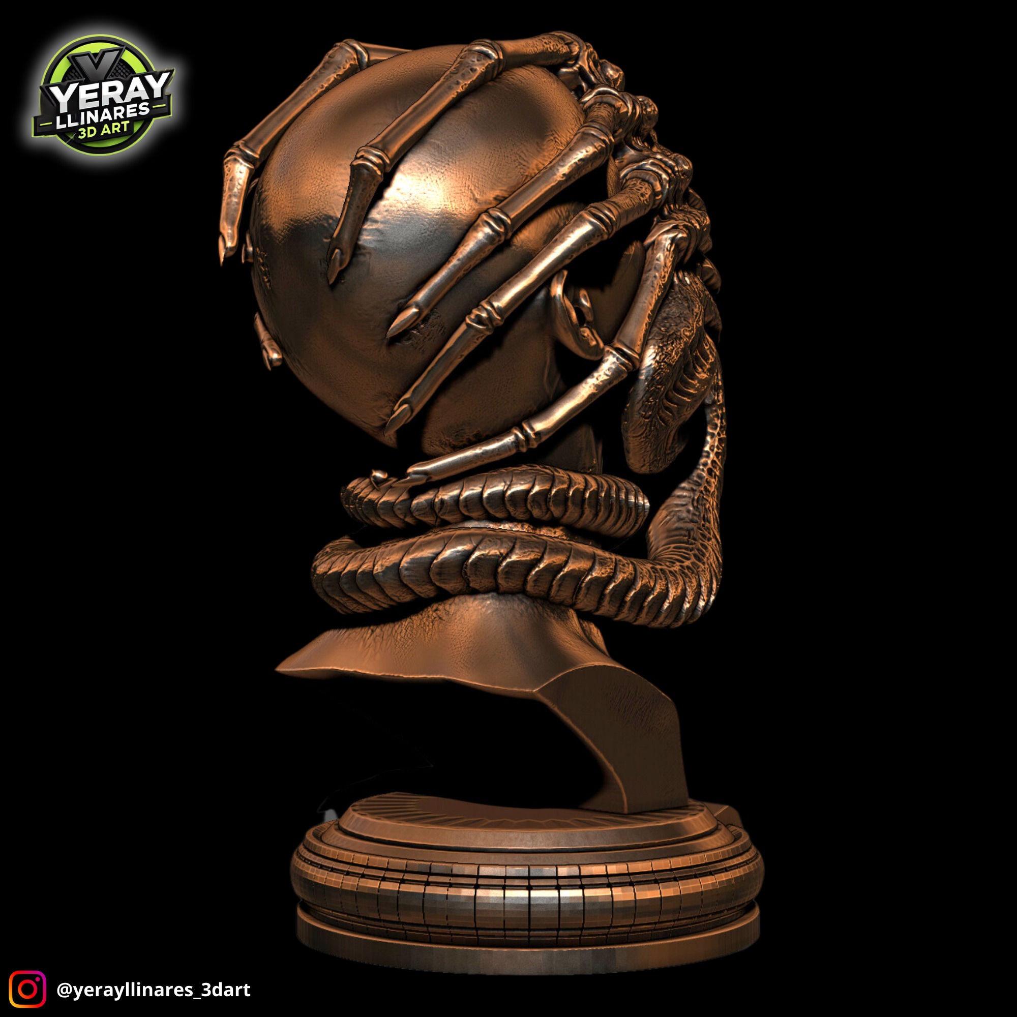 Human Bust with Facehugger Tribute to Alien Romulus 3D model 3D ...