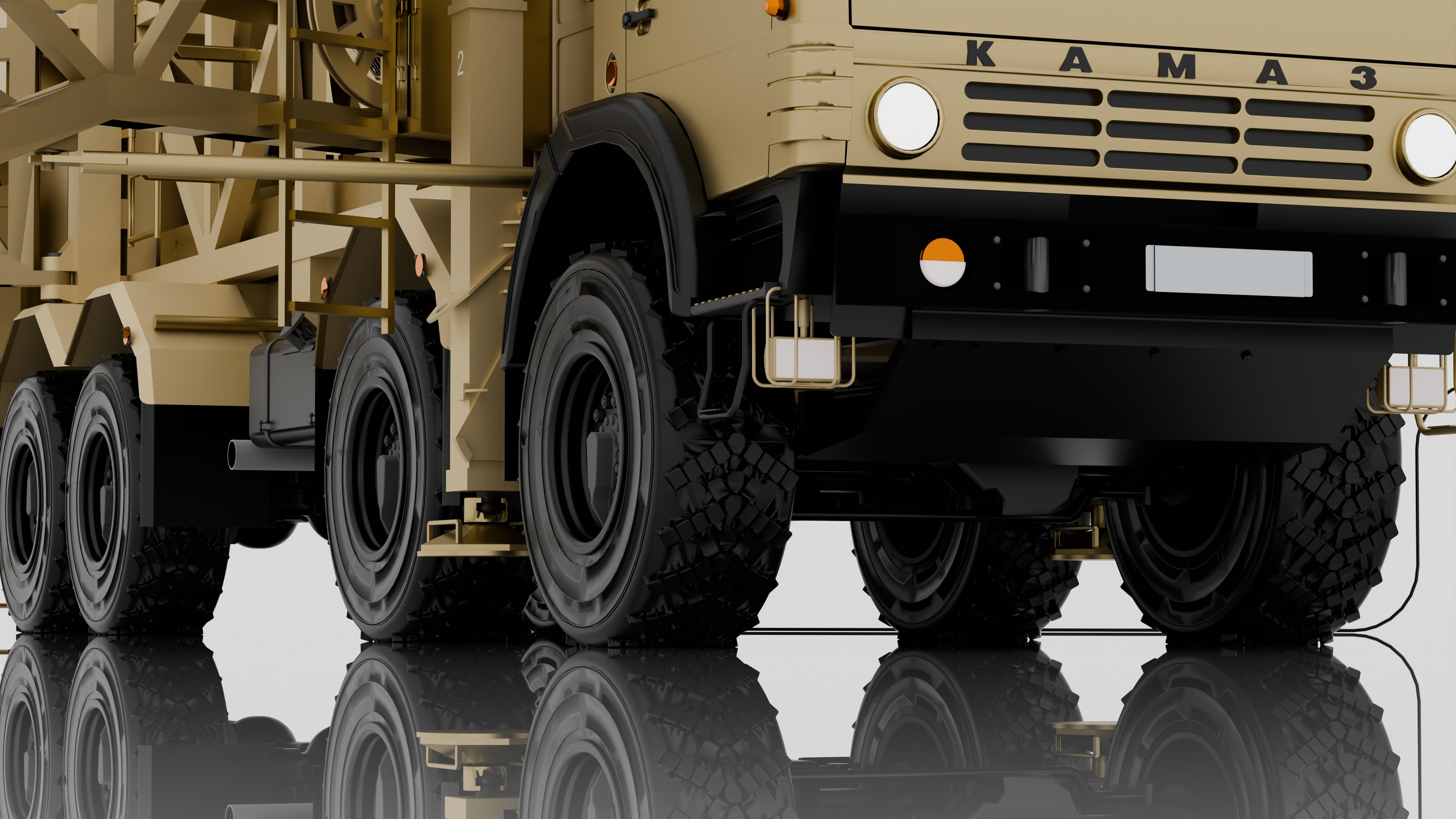 3D model Russian Kamaz truck 8X8 with mobile Control - Premium VR / AR ...