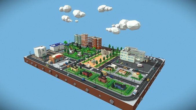 3D model Lowpoly City VR / AR / low-poly | CGTrader