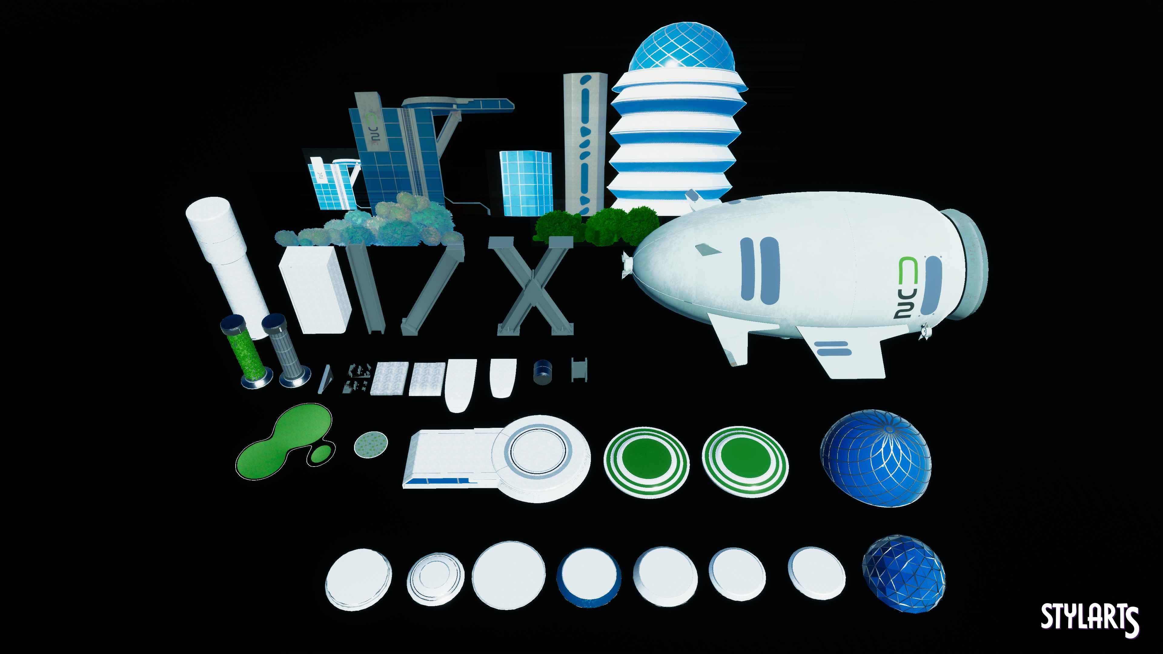 3D model Stylized Solarpunk City VR / AR / low-poly | CGTrader