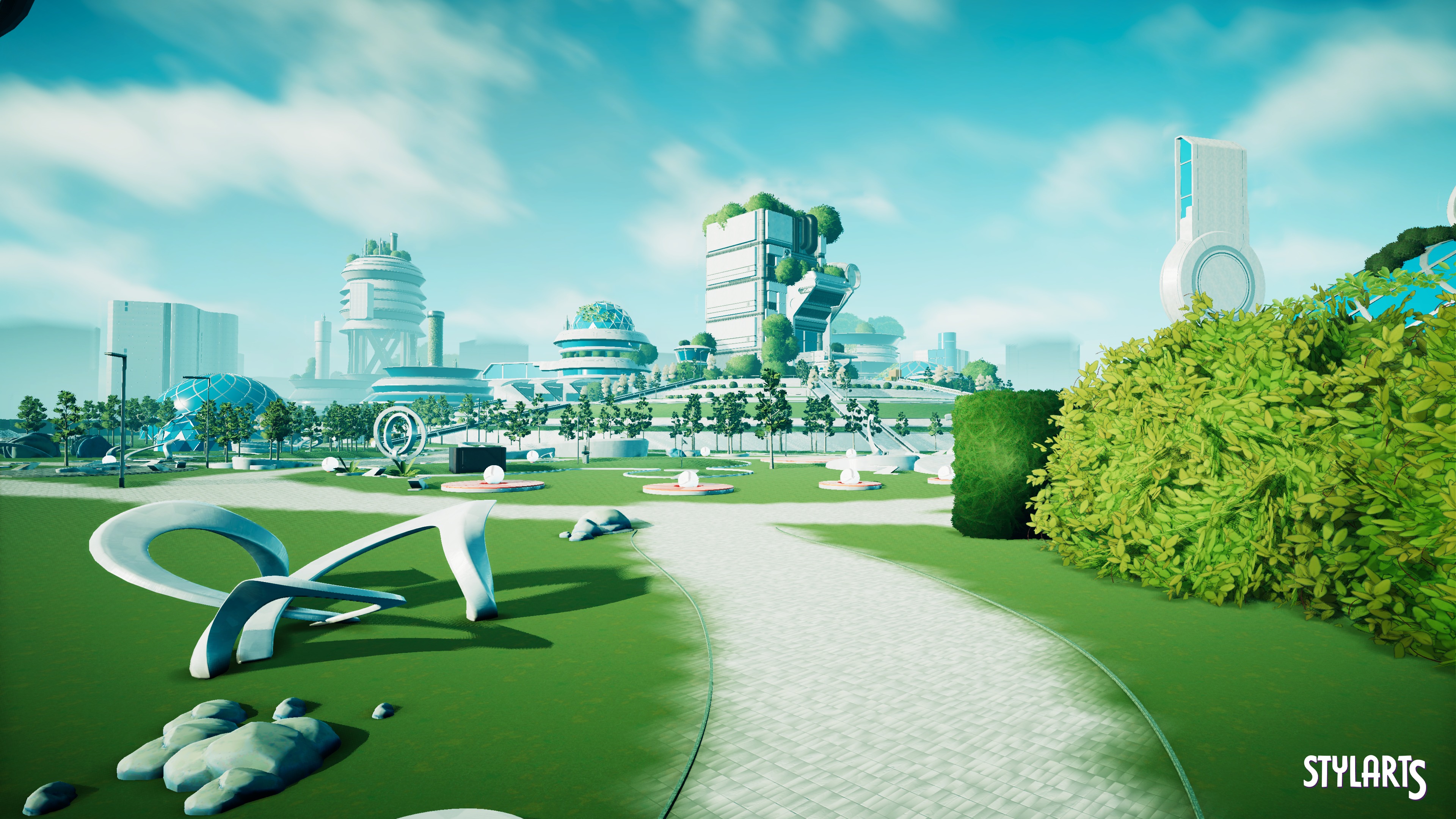 3D model Stylized Solarpunk City VR / AR / low-poly | CGTrader