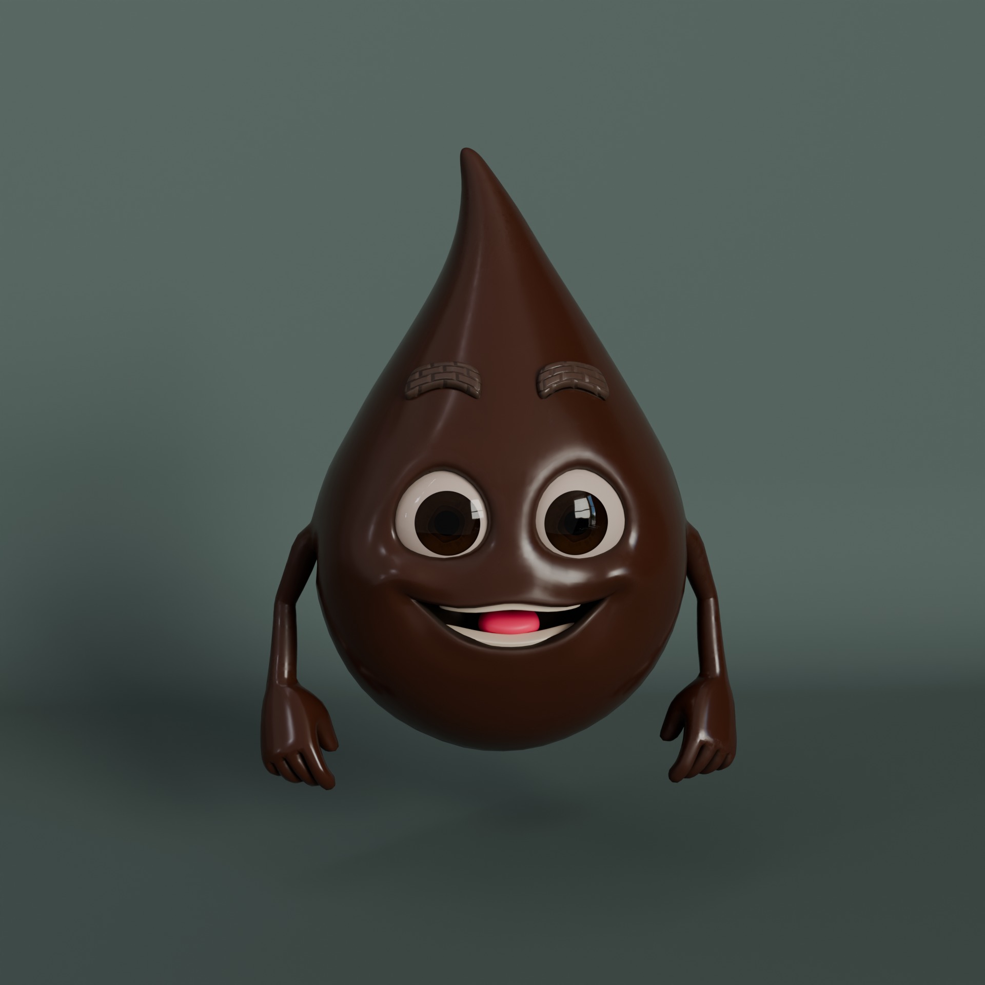 3D model stylized cute chocolate drop VR / AR / low-poly | CGTrader