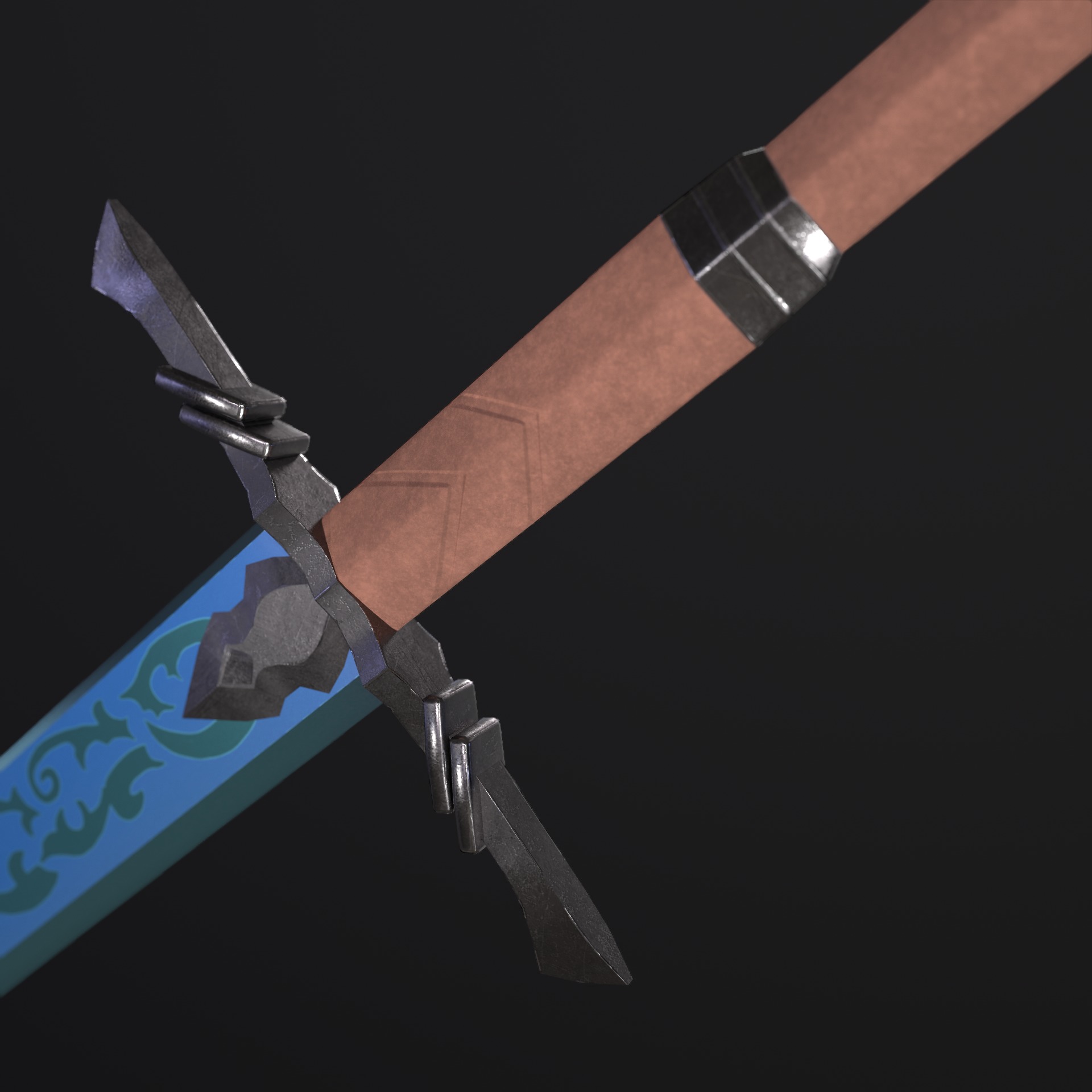 3D model Saber Sword Fantasy Medieval Stylized PBR VR / AR / low-poly ...