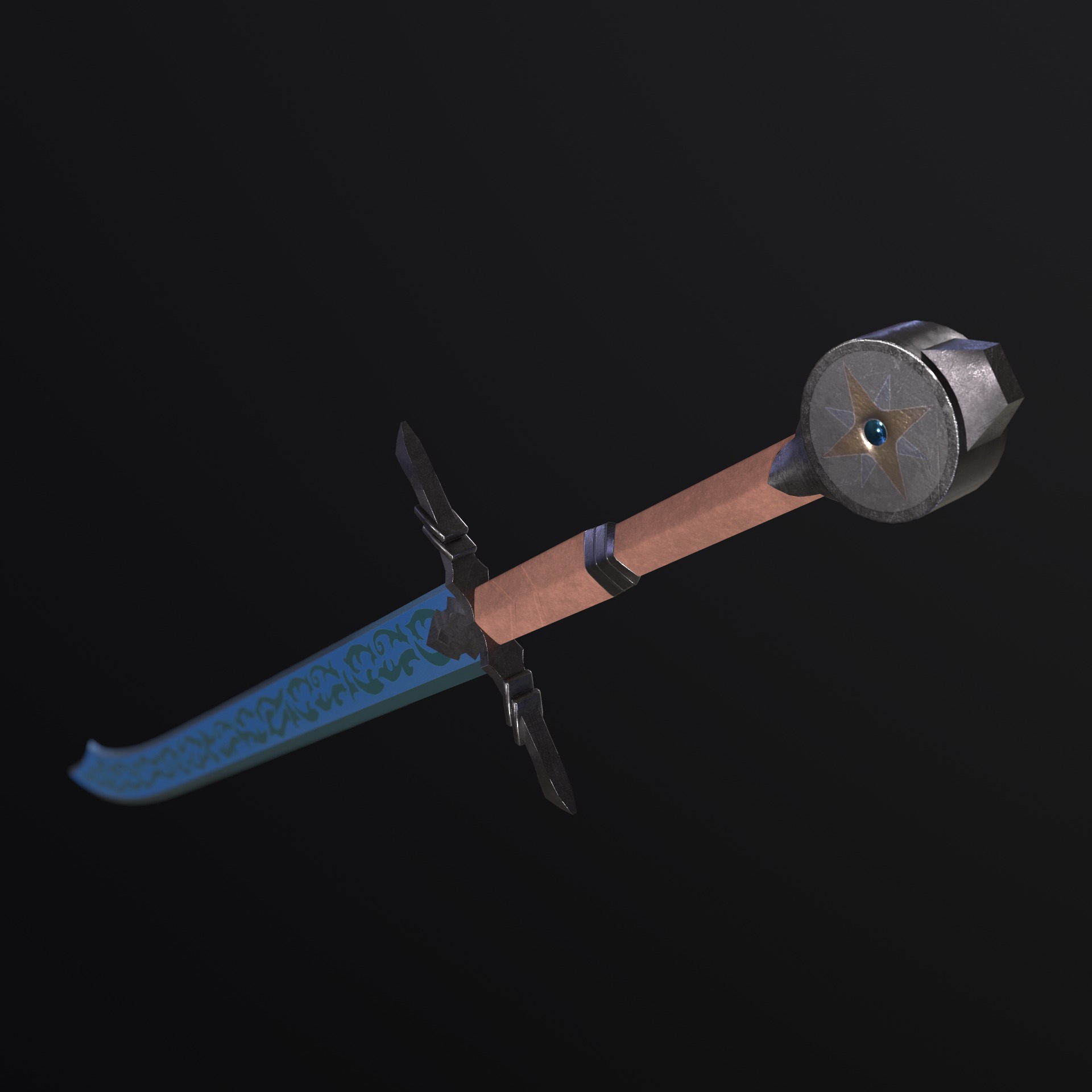 3D model Saber Sword Fantasy Medieval Stylized PBR VR / AR / low-poly ...