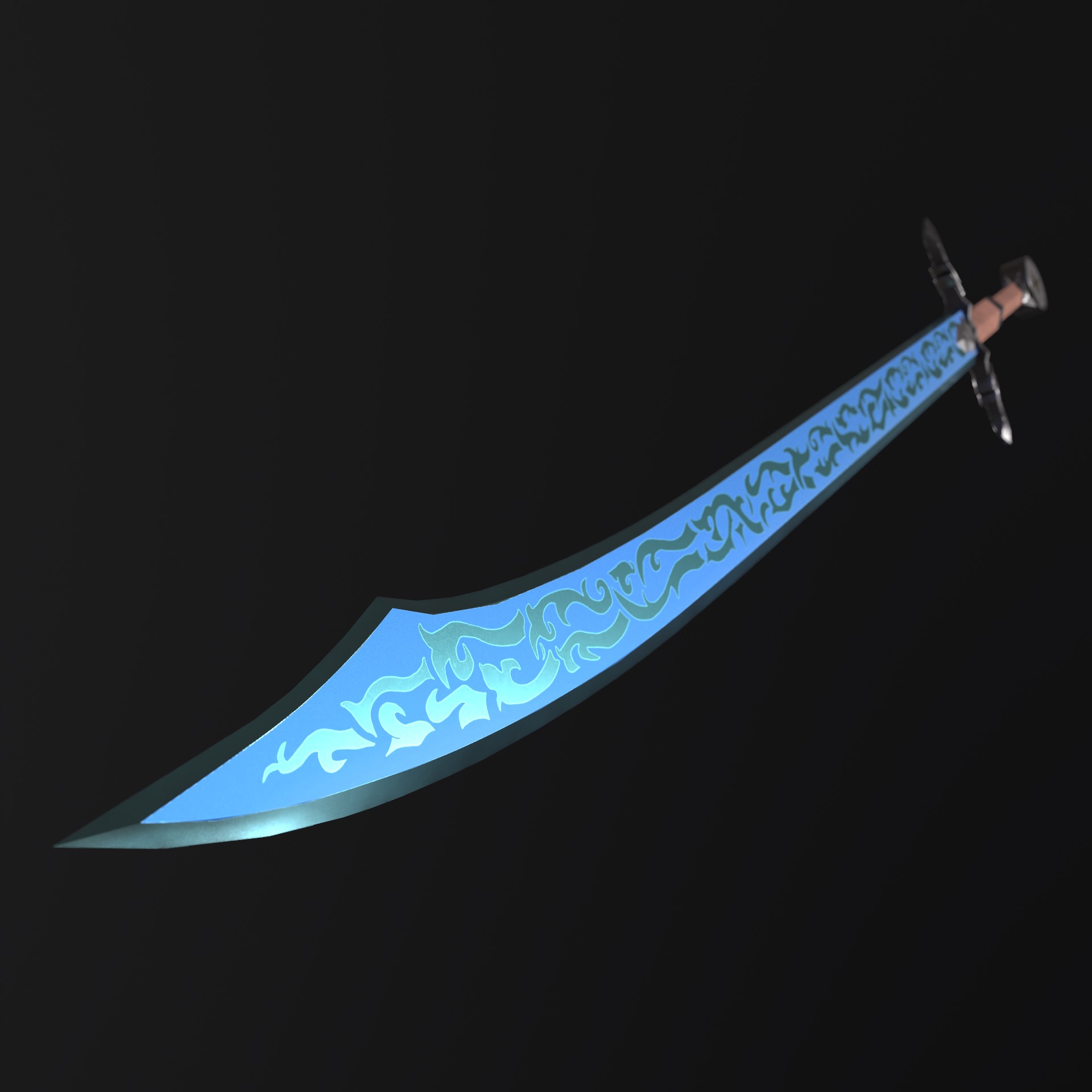 3D model Saber Sword Fantasy Medieval Stylized PBR VR / AR / low-poly ...