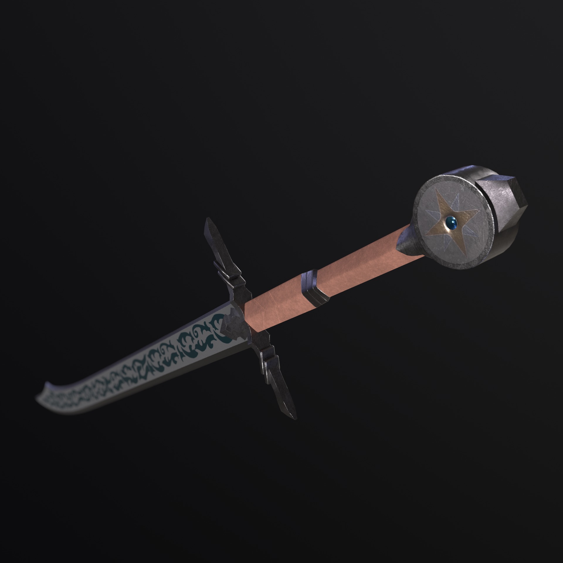 3D model Saber Sword Fantasy Medieval Stylized PBR VR / AR / low-poly ...
