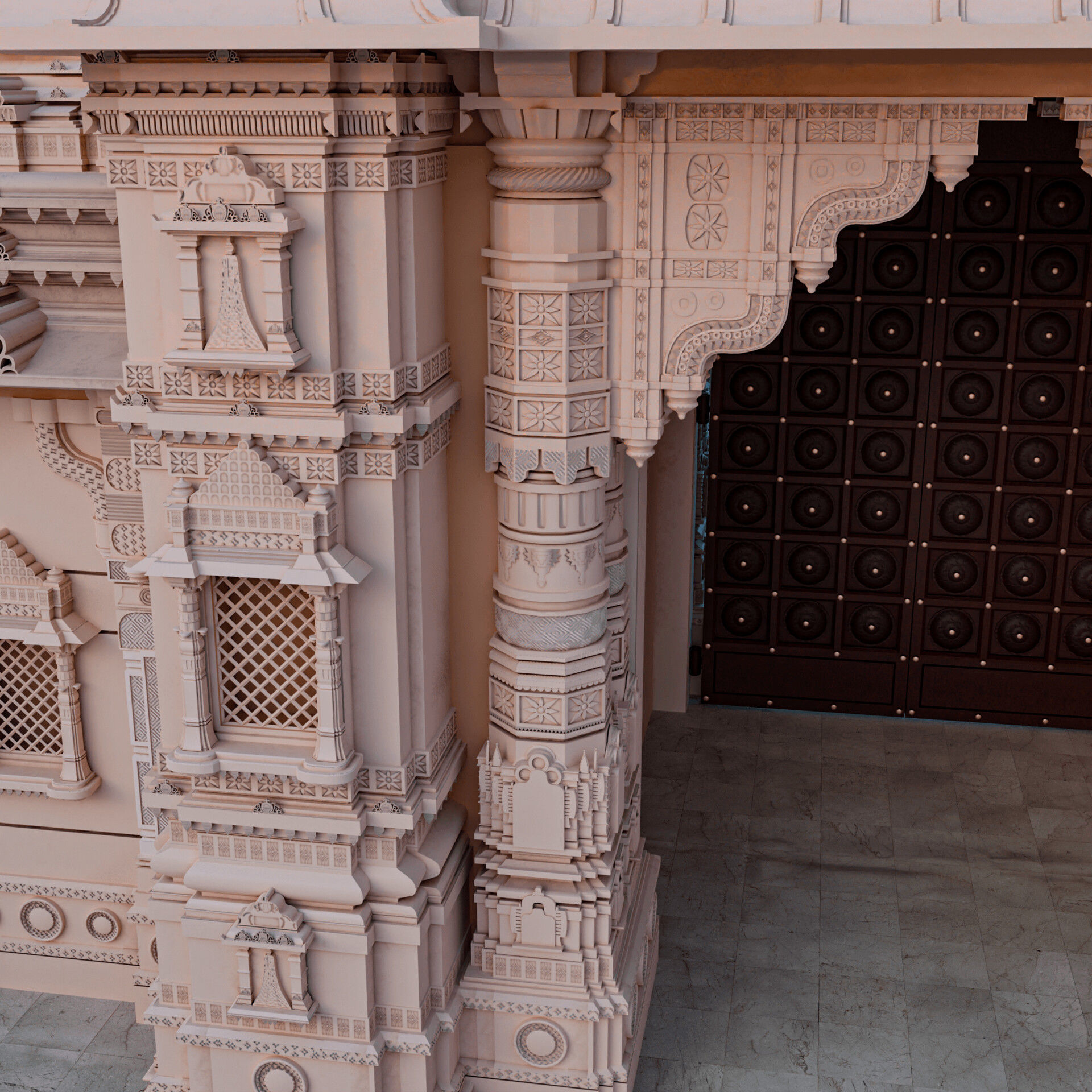 3D model Temple Gate and Courtyard VR / AR / low-poly | CGTrader