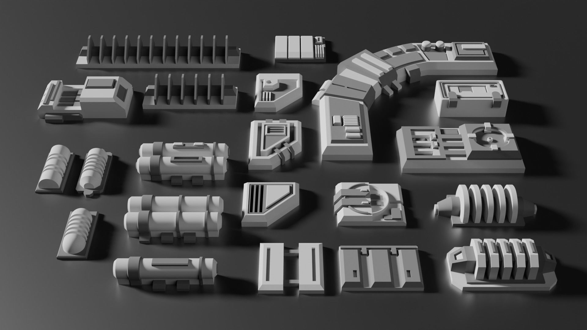 Sci-Fi Greebles Pack 2 3D model | CGTrader