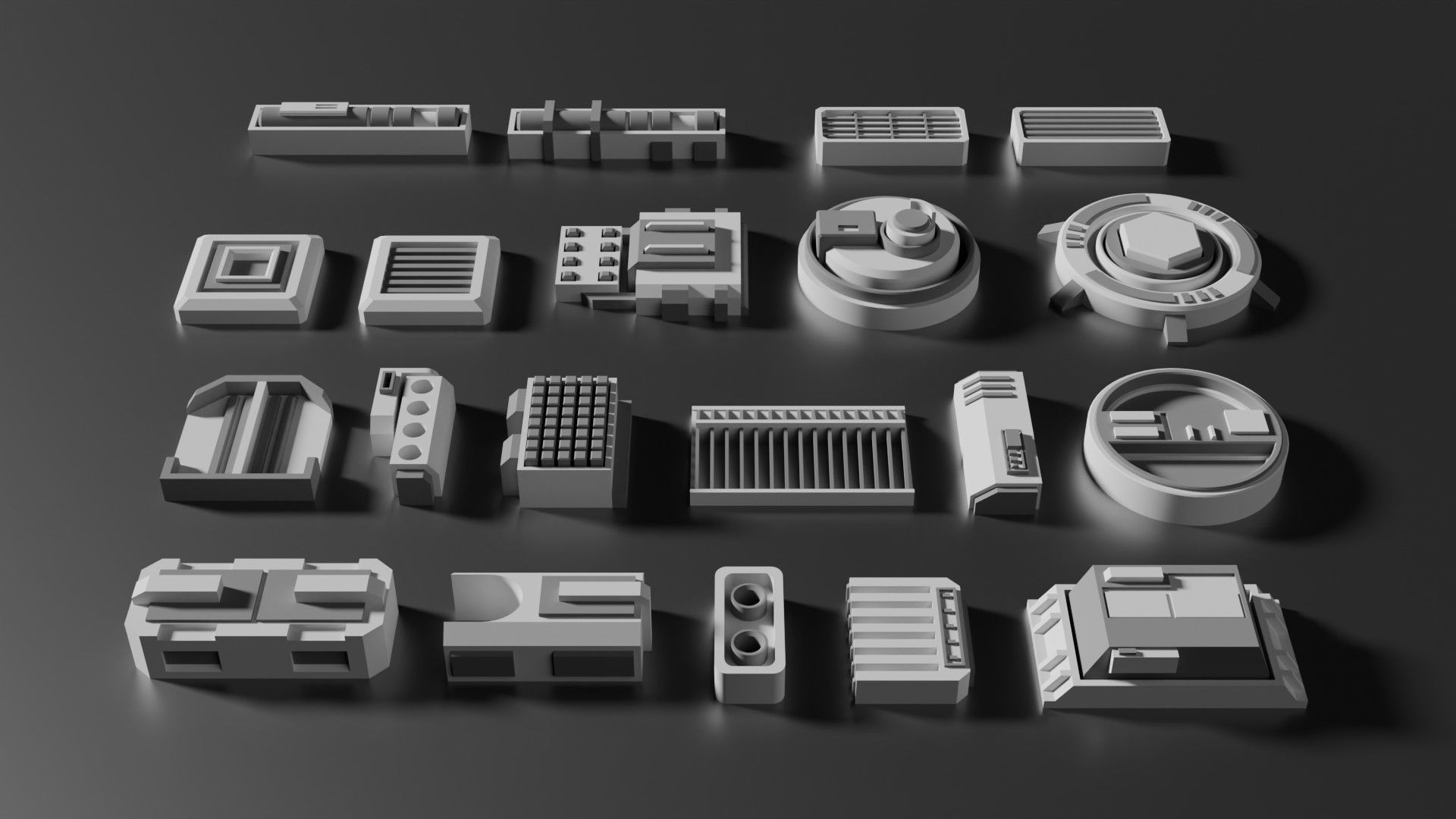 Sci-Fi Greebles Pack 2 3D model | CGTrader