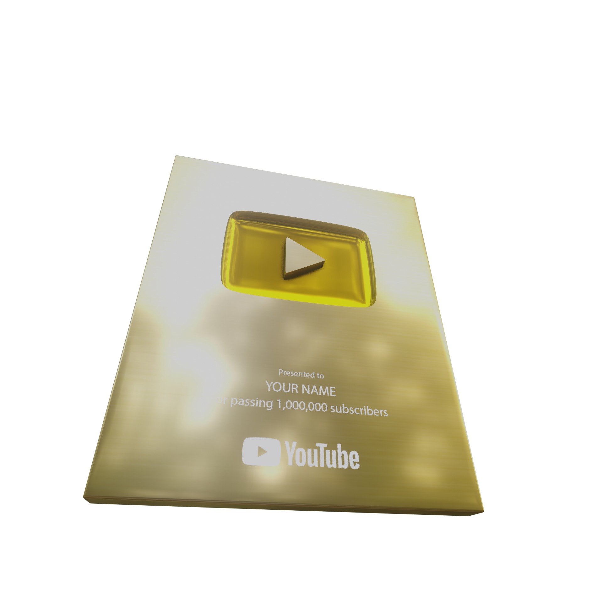 3D model Gold play button Youtube VR / AR / low-poly | CGTrader