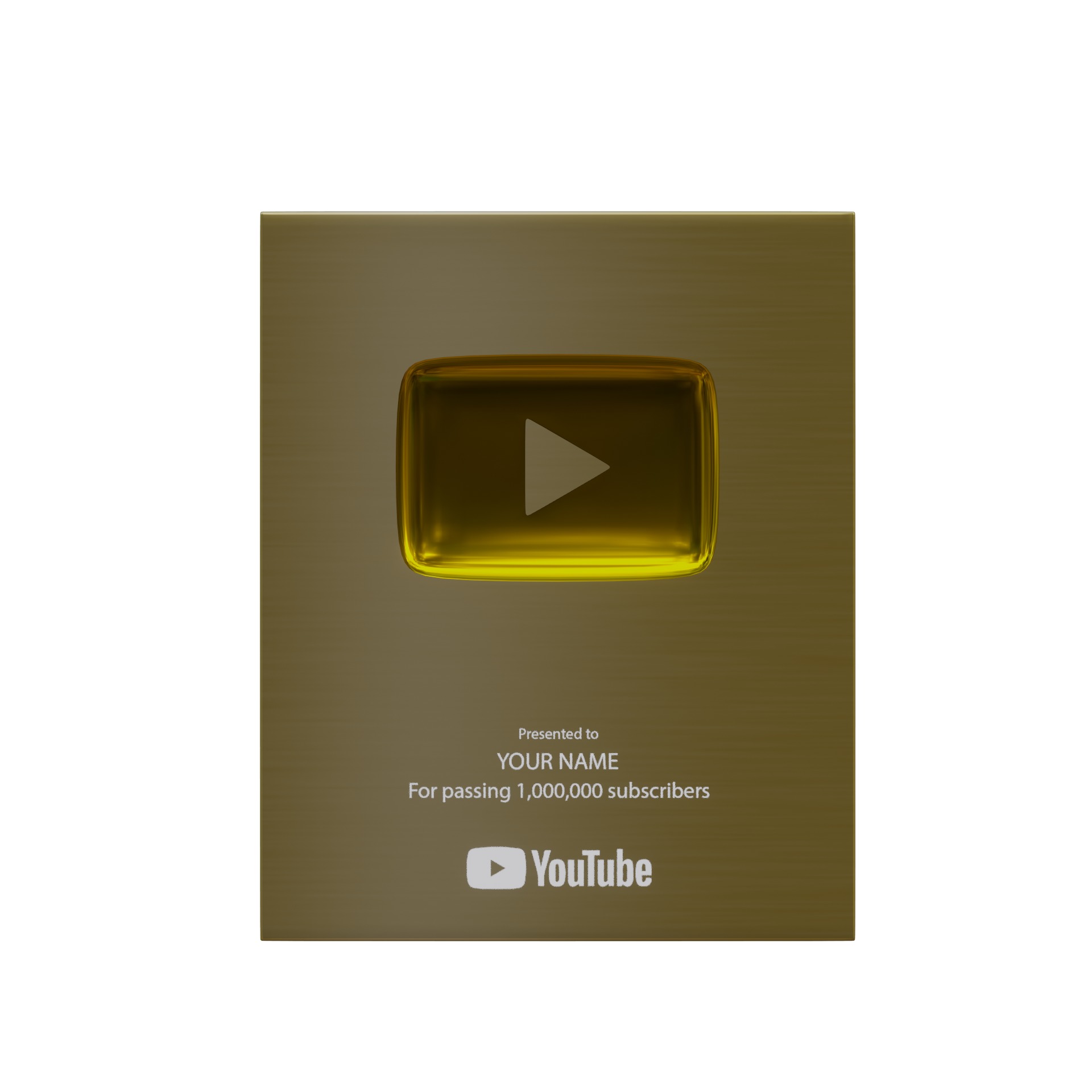 3D model Gold play button Youtube VR / AR / low-poly | CGTrader