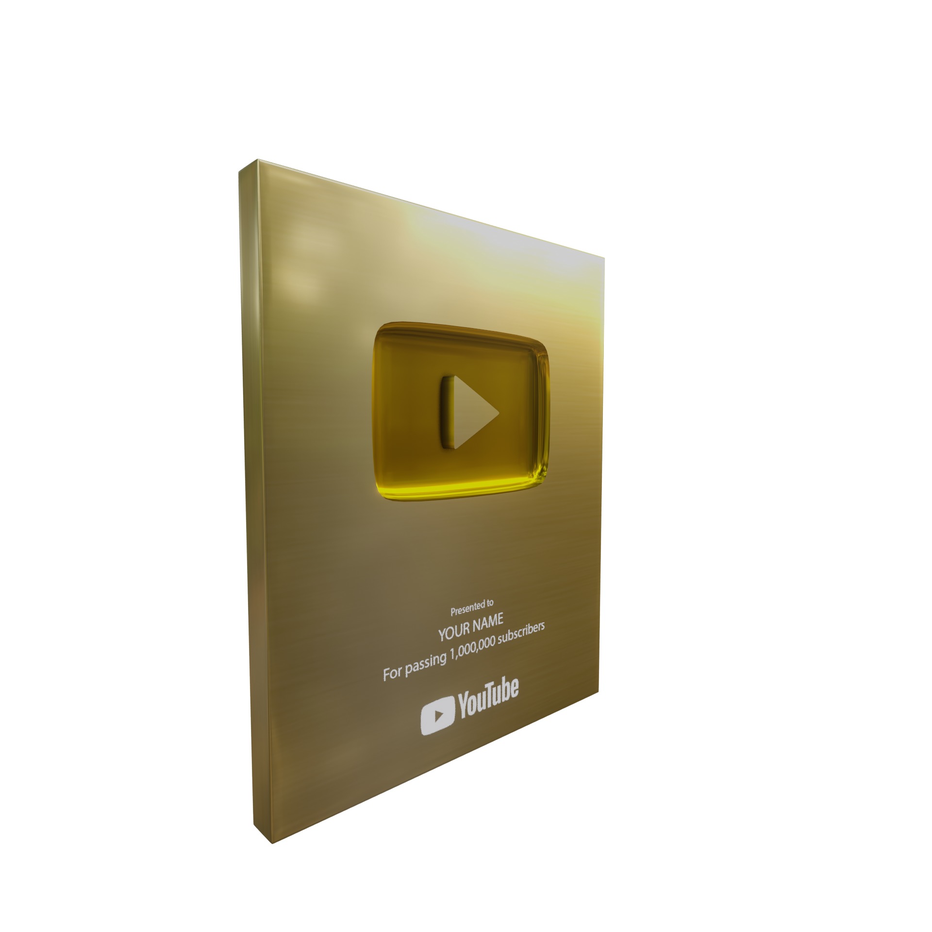 3D model Gold play button Youtube VR / AR / low-poly | CGTrader