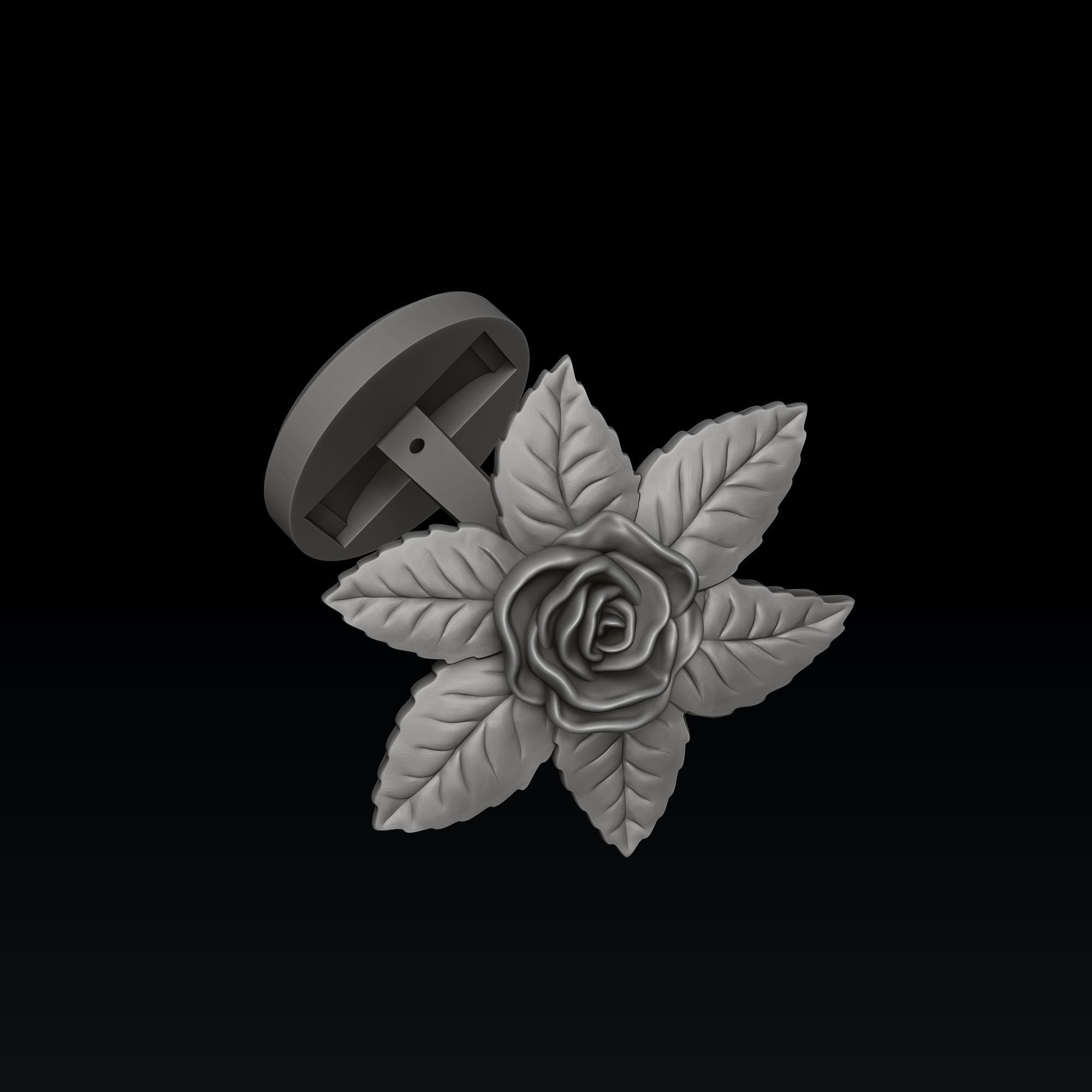 Rose Cufflinks 3D model 3D printable | CGTrader