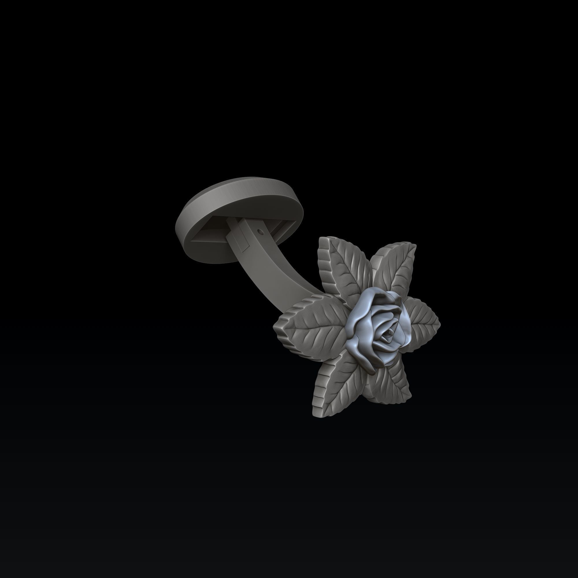 Rose Cufflinks 3D model 3D printable | CGTrader