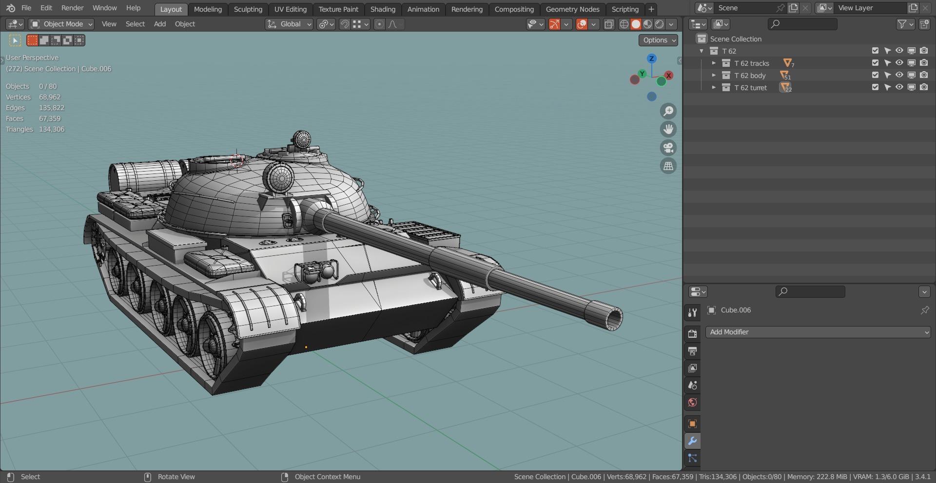 3D model T 62 TANK BASE MESH VR / AR / low-poly | CGTrader