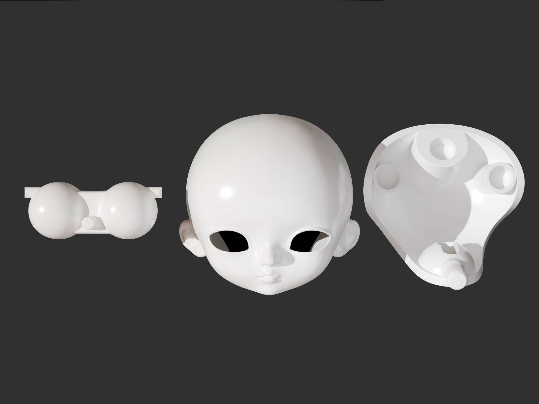 BJD doll 3D doll head model BETA002 3D print model 3D model 3D ...