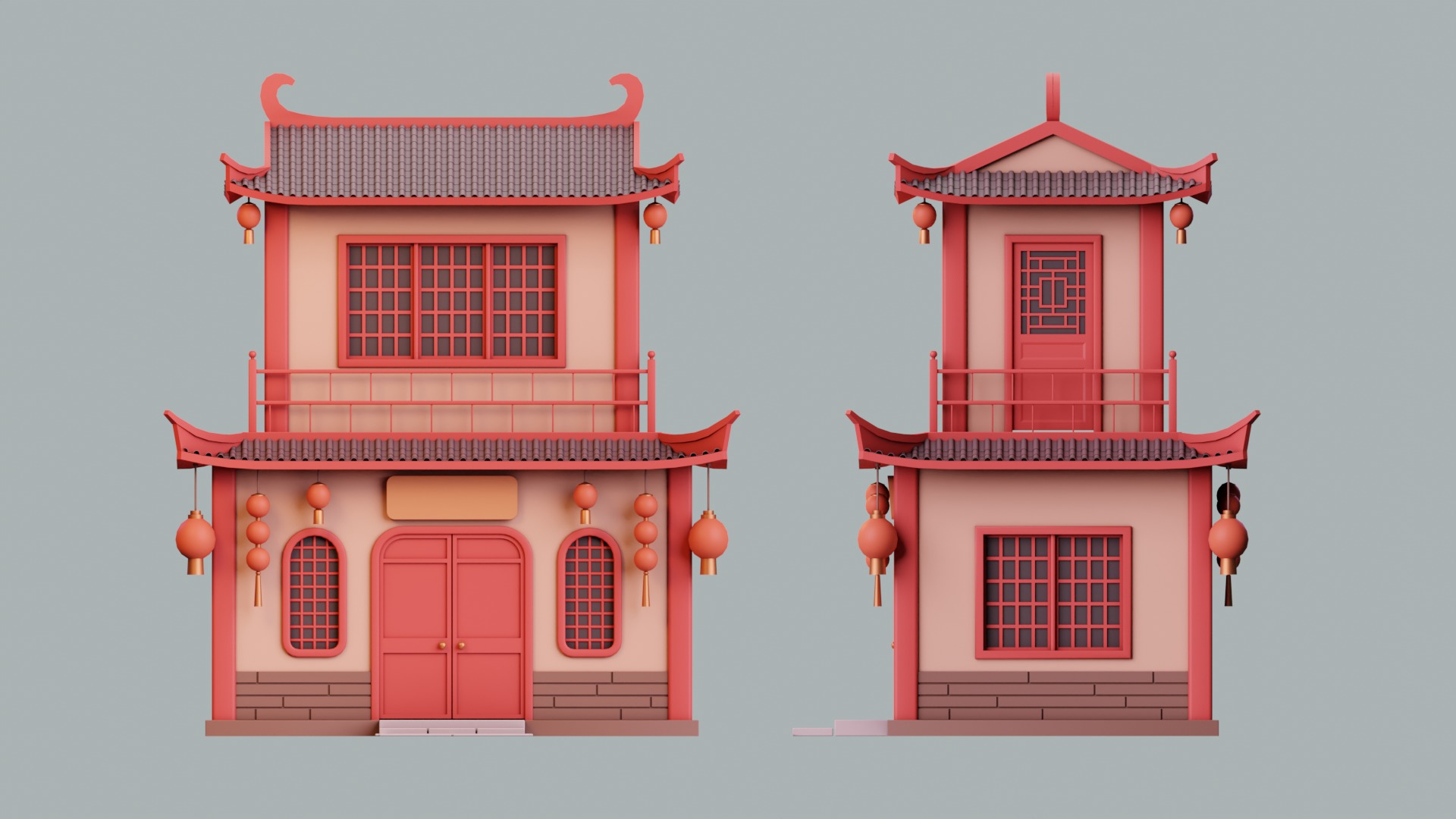 3D model Stylized Chinese House 01 VR / AR / low-poly | CGTrader