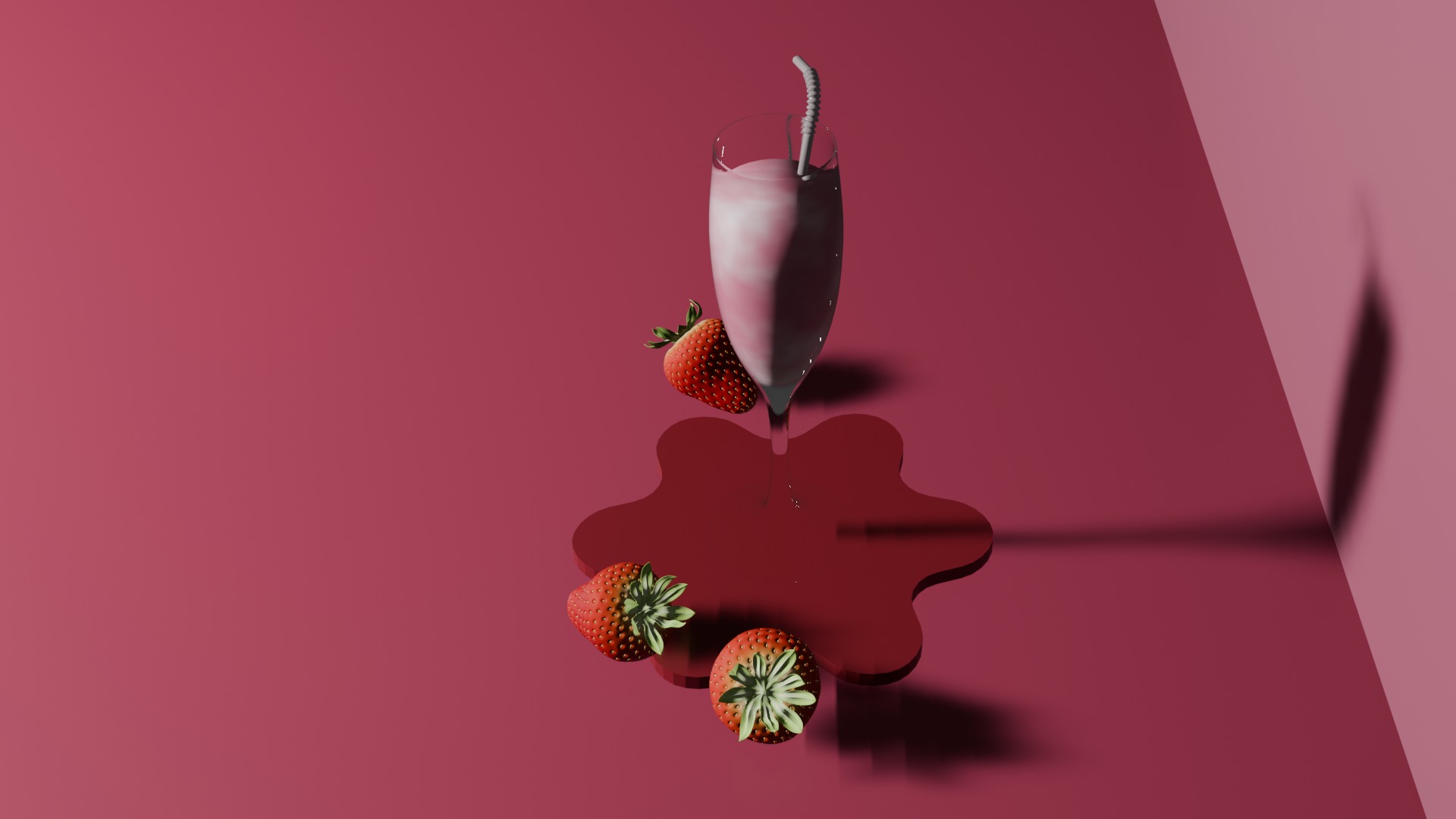 3D model Strawberry shake and strawberries VR / AR / low-poly | CGTrader