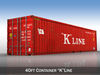 40ft Shipping Container - K Line 3D model | CGTrader