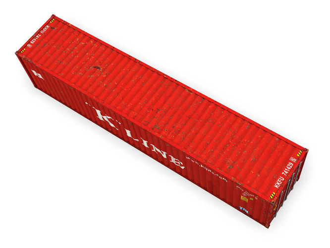 40ft Shipping Container - K Line 3D Model .obj .3ds .fbx .c4d .lwo .lw ...