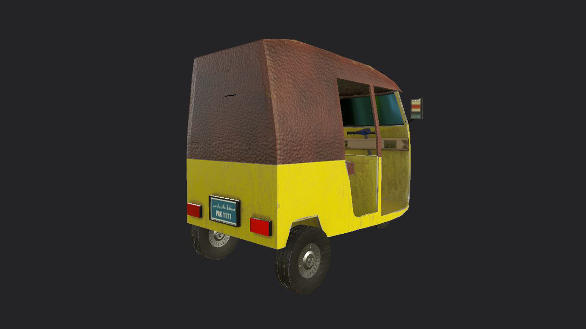 Pakistani auto Rickshaw Green 3D model free VR / AR / low-poly 3D model ...
