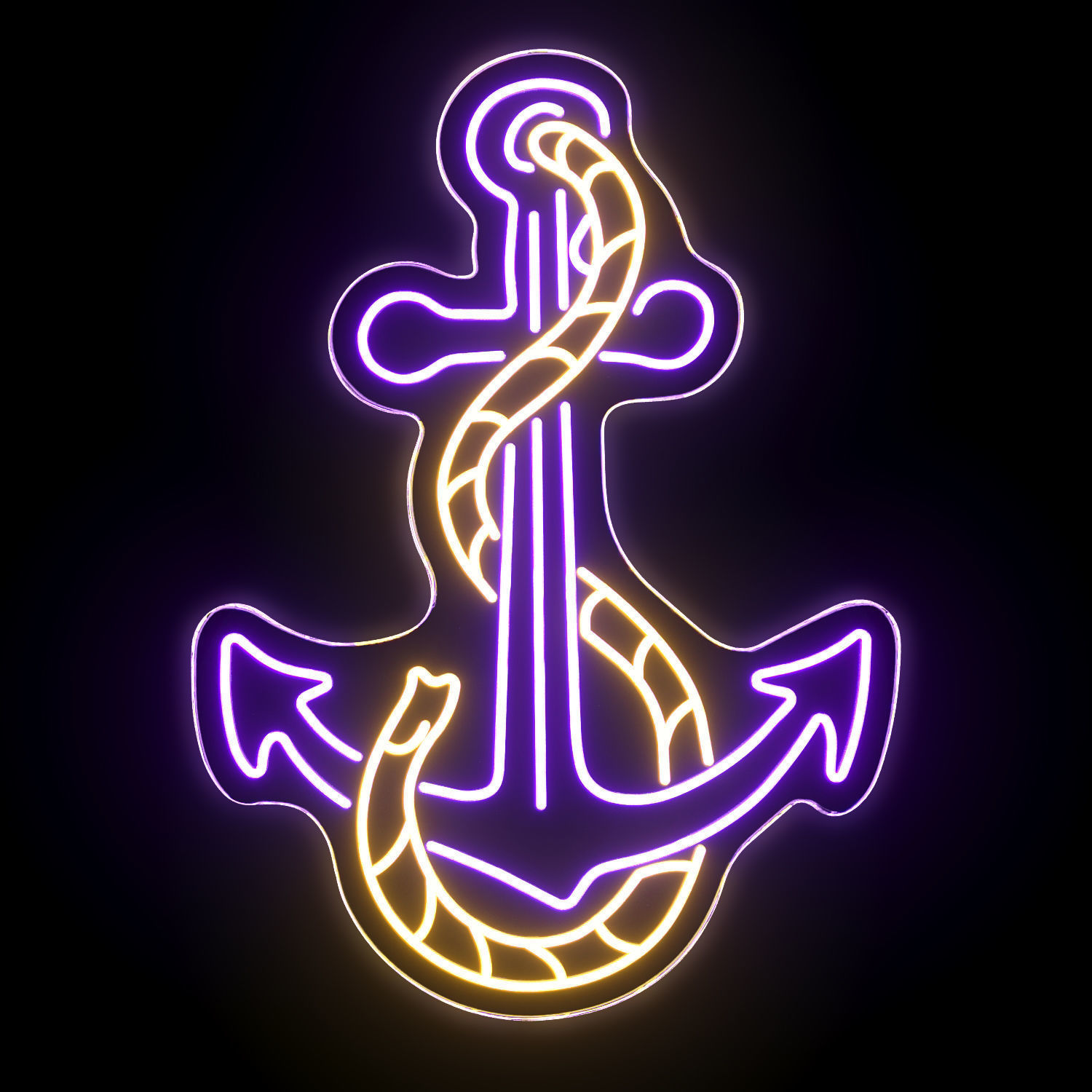 Ship Anchor Neon Sign 3D model | CGTrader