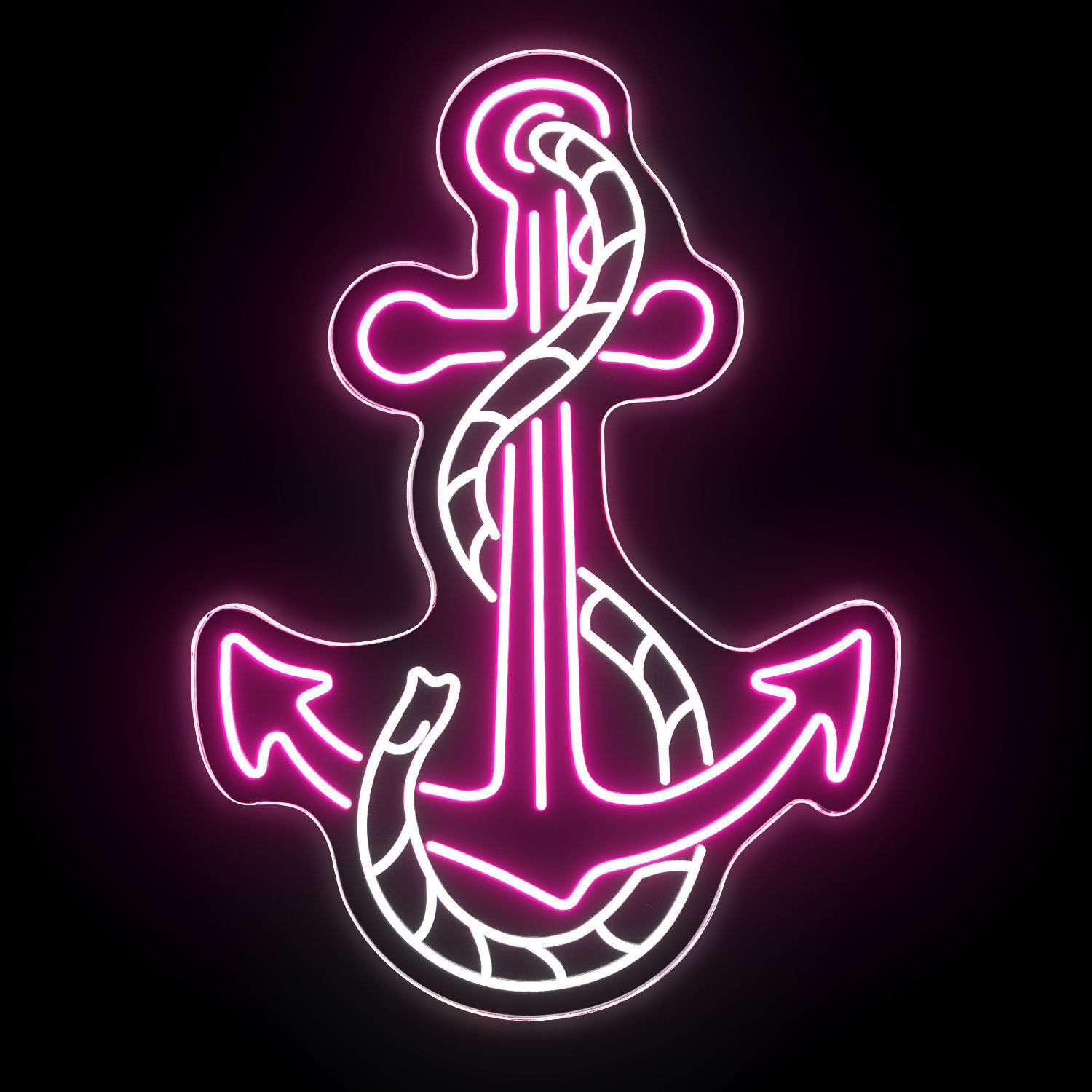 Ship Anchor Neon Sign 3D model | CGTrader