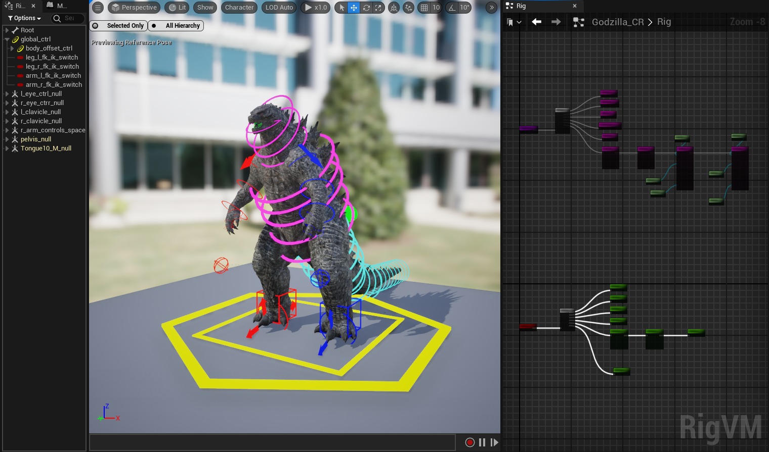 Godzilla Unreal Rig free 3D model animated rigged | CGTrader