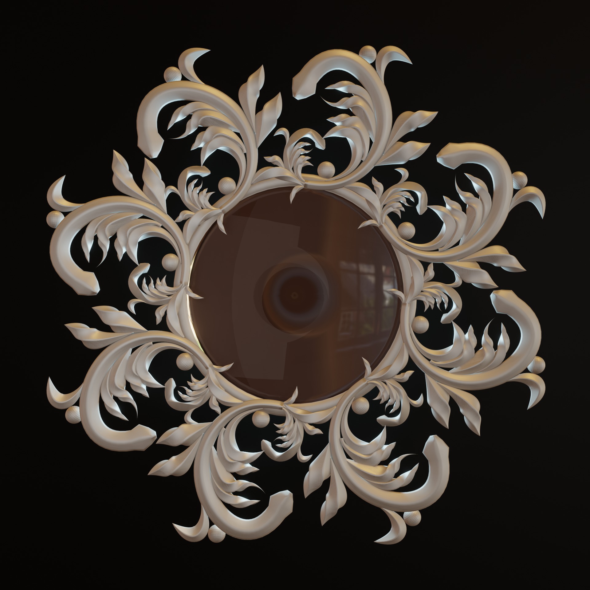 Round Frame With Oak Leaves free 3D model | CGTrader
