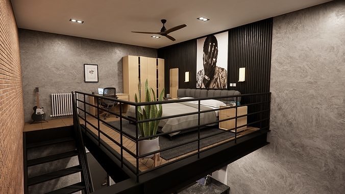 LOFT APARTMENT 3D model rigged | CGTrader