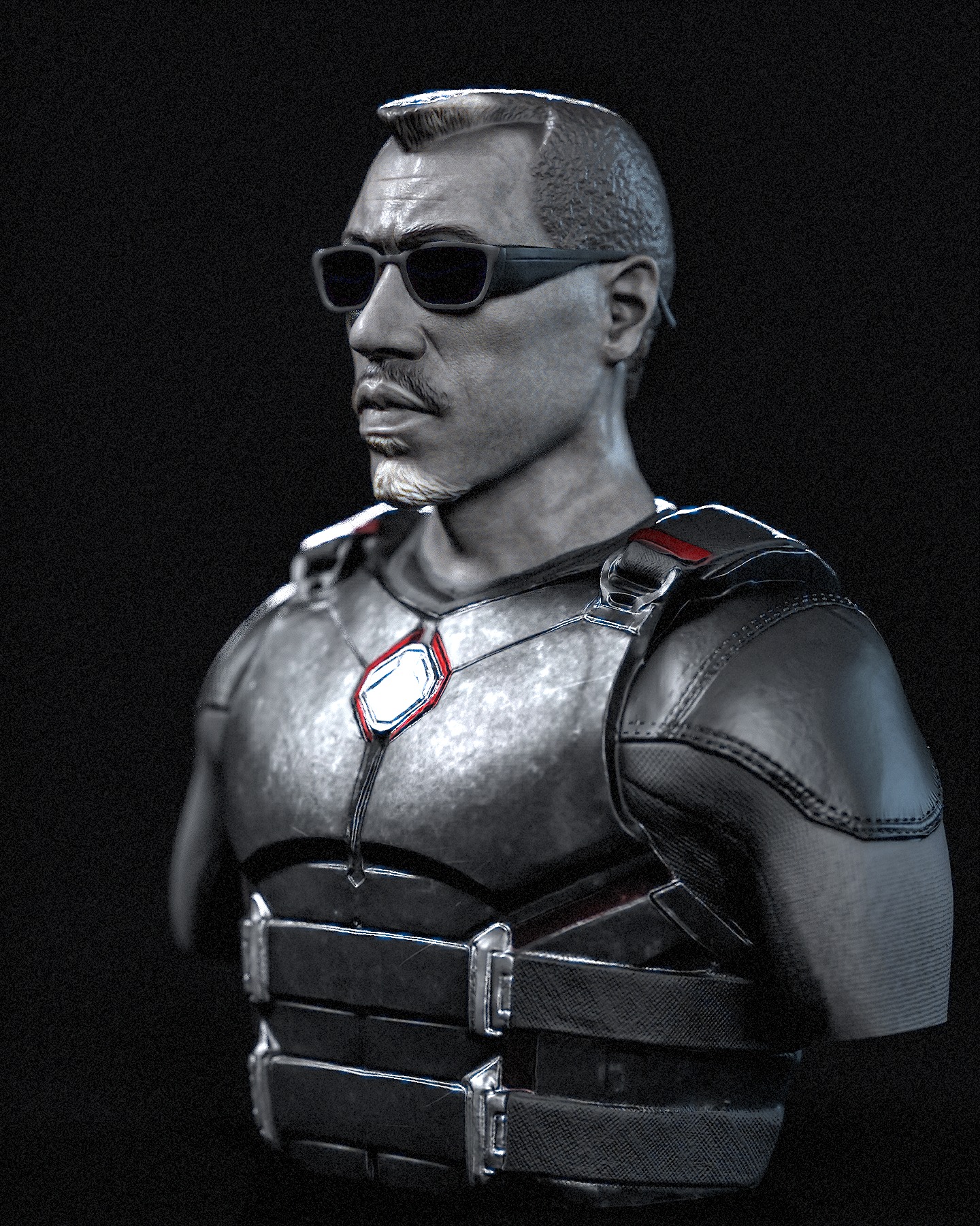 Marvel Blade Wesley Snipes Deadpool and Wolverine bust 3D model 3D ...