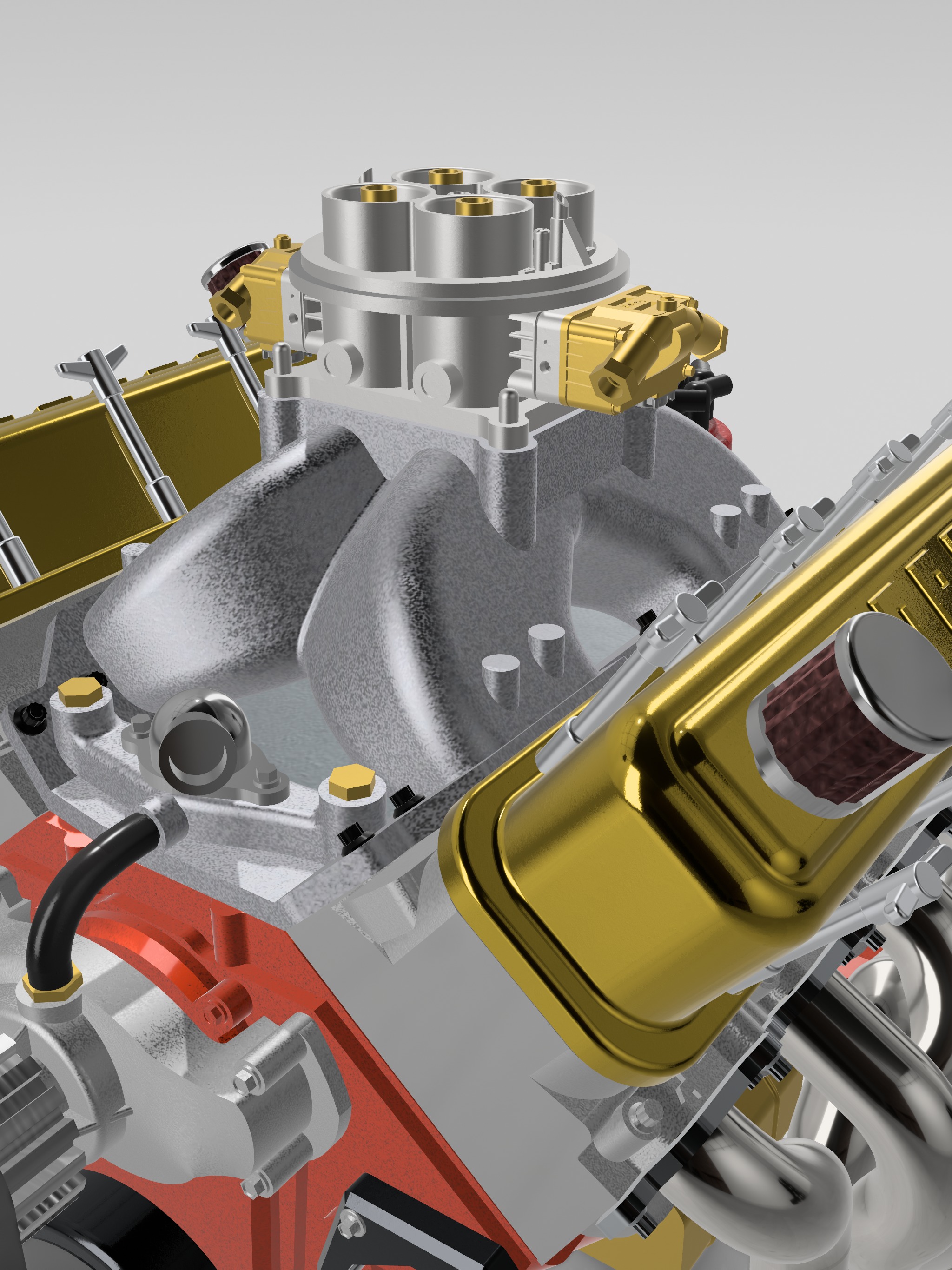 1980s 1990s style Big Block Chevy BBC Engine 3D model 3D printable ...