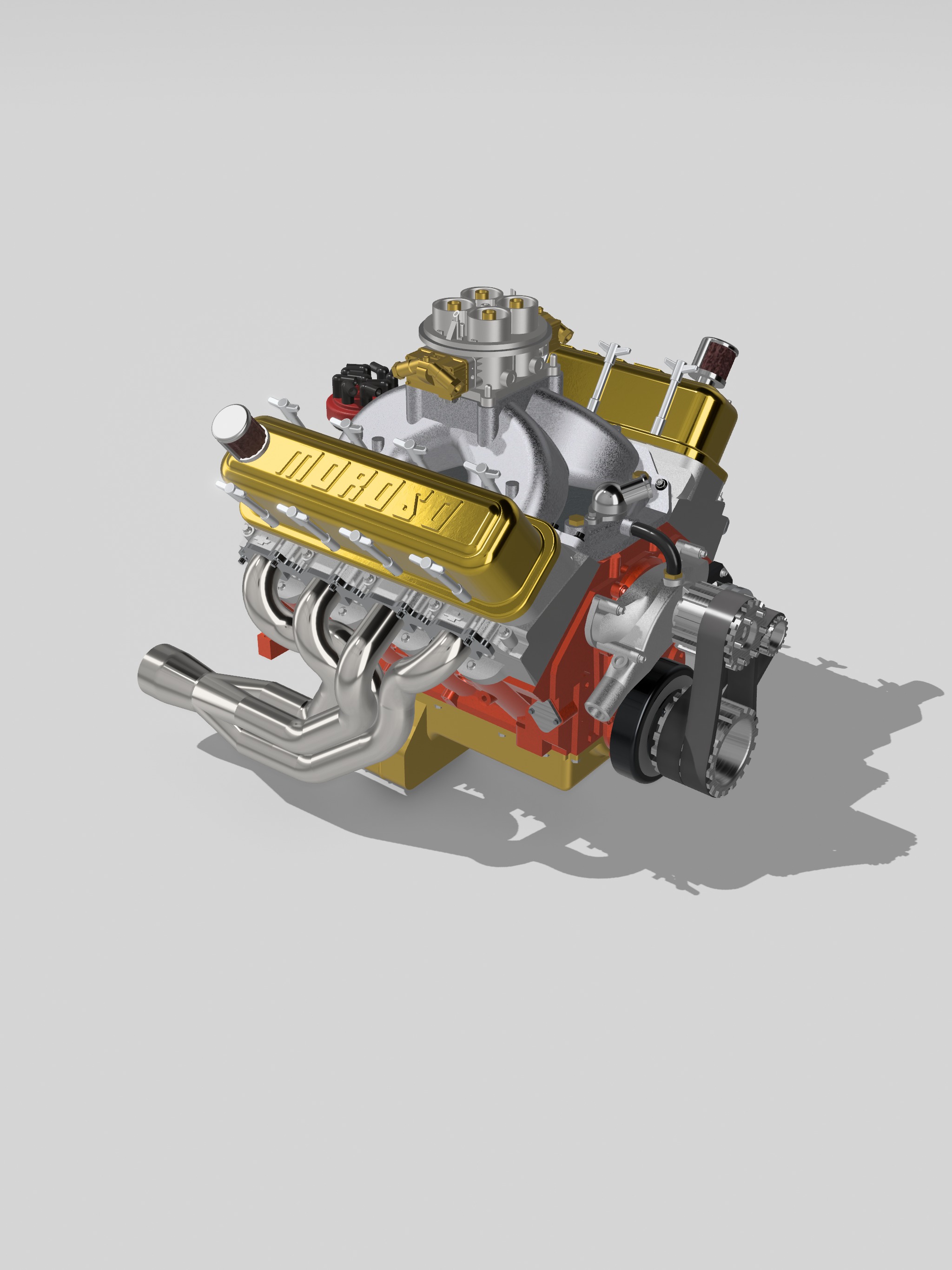 1980s 1990s style Big Block Chevy BBC Engine 3D model 3D printable ...